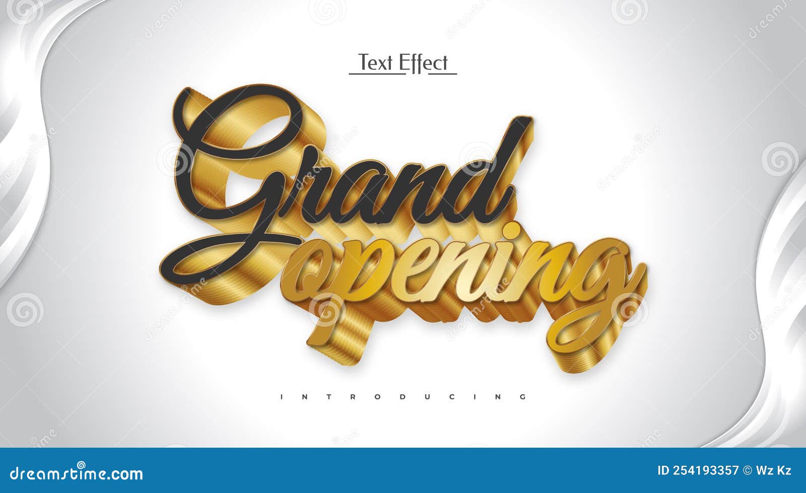 Grand Opening Editable Text Effect in Black and Gold Stock Vector ...
