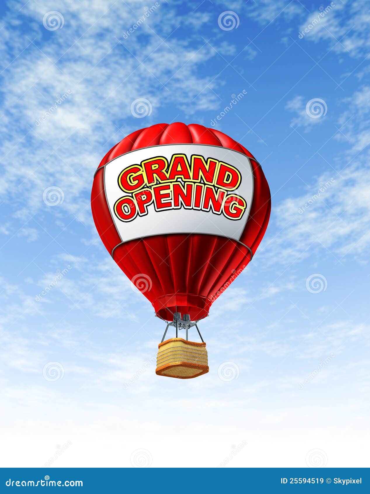 Grand Opening with a Hot Air Balloon Stock Illustration - Illustration ...