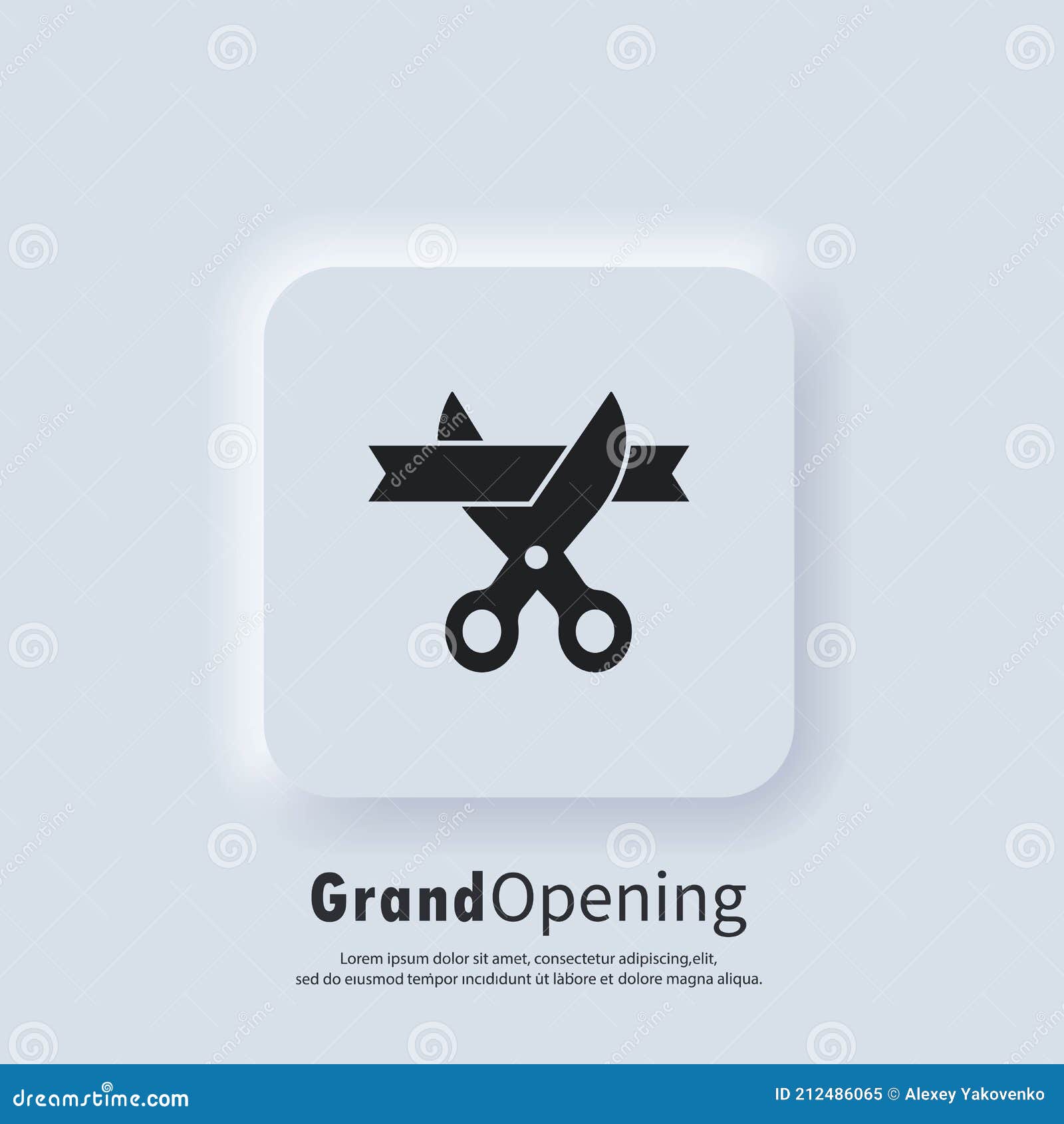 Grand Opening Icon. Scissors Cutting Ribbon. Vector. UI Icon. Opening ...