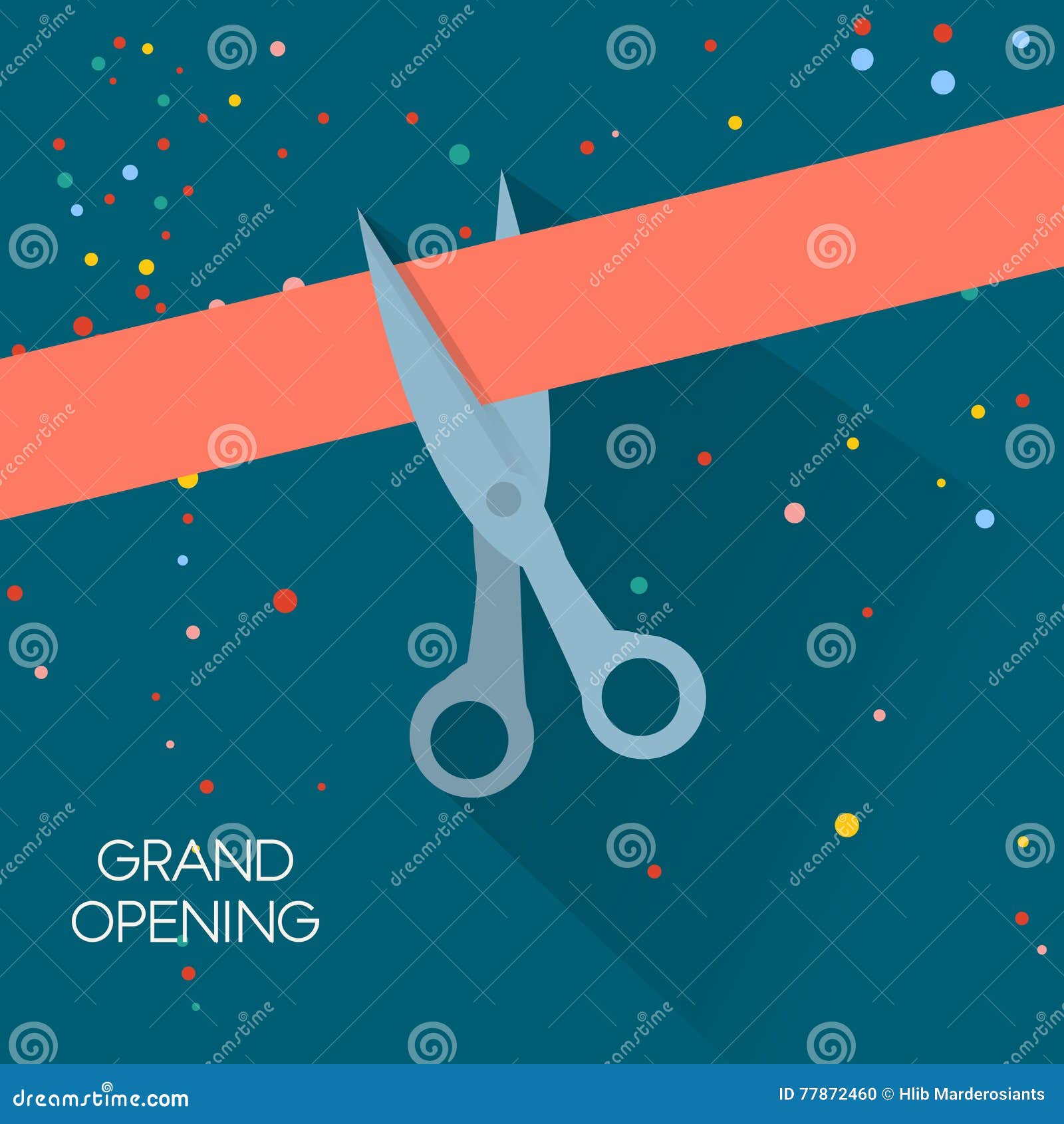 Grand Opening Illustration with Red Ribbon Stock Illustration ...