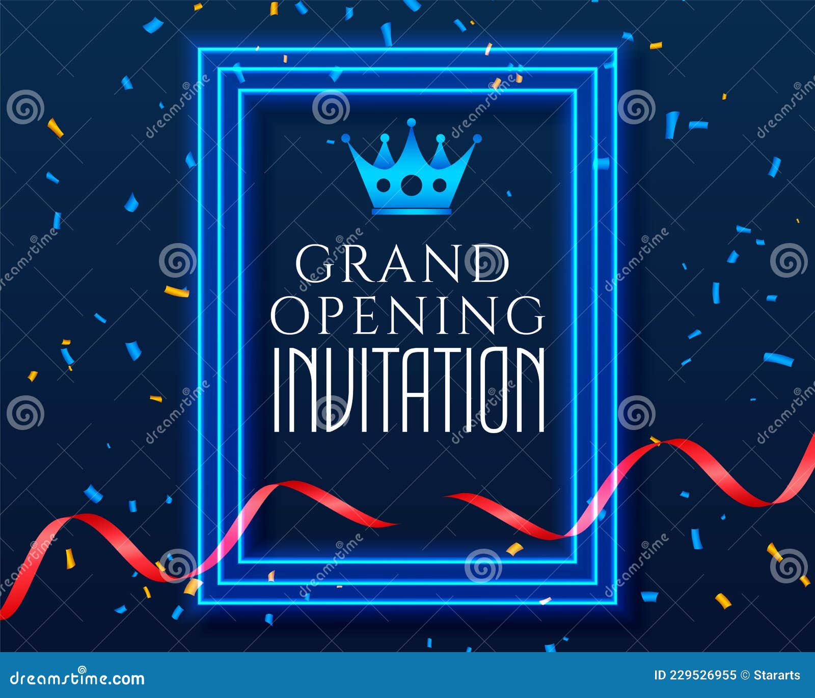 Grand Opening Inauguration Celebration Invitation Template Stock Vector ...