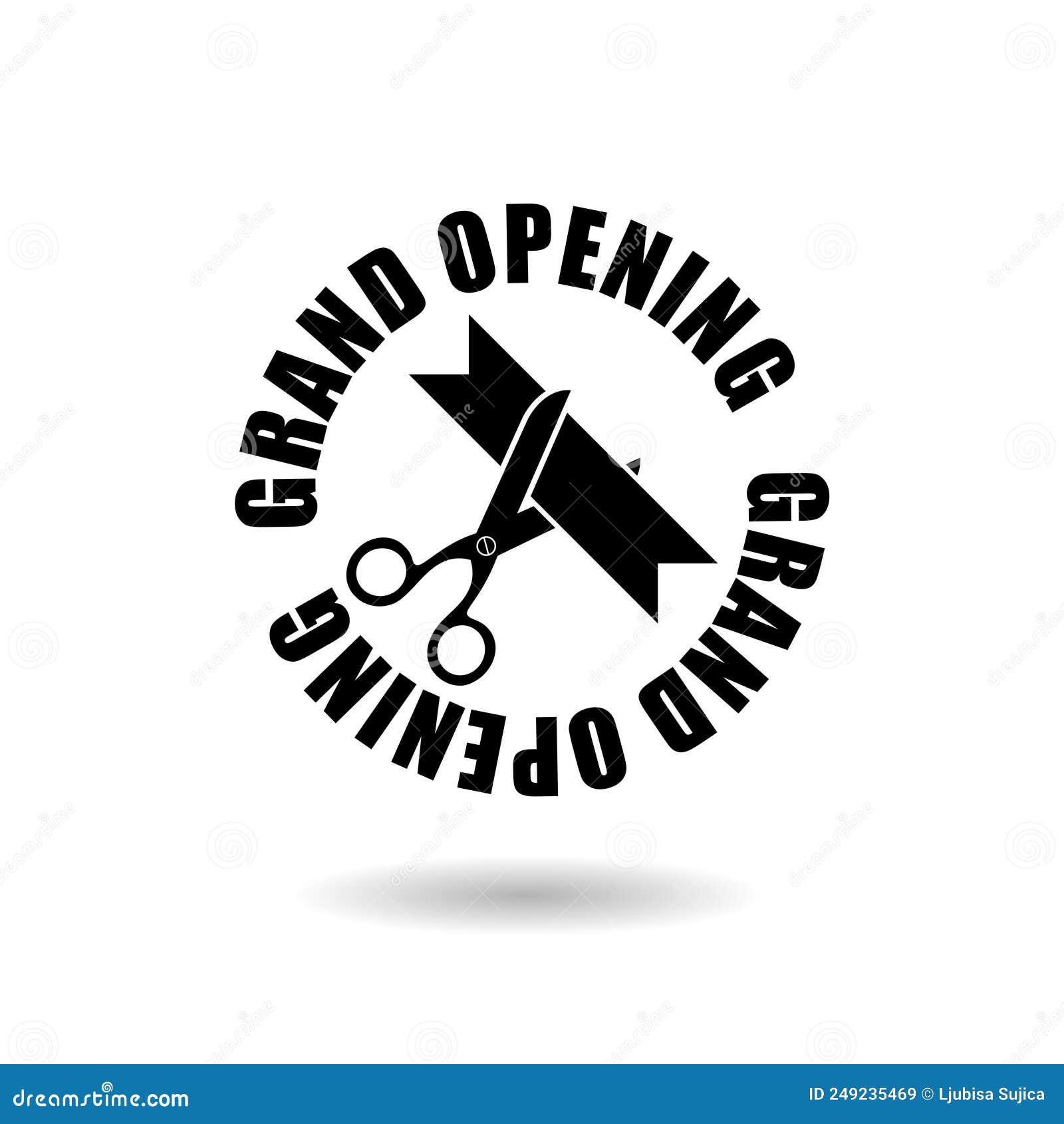Grand Opening Logo with Shadow Stock Vector - Illustration of pictogram ...
