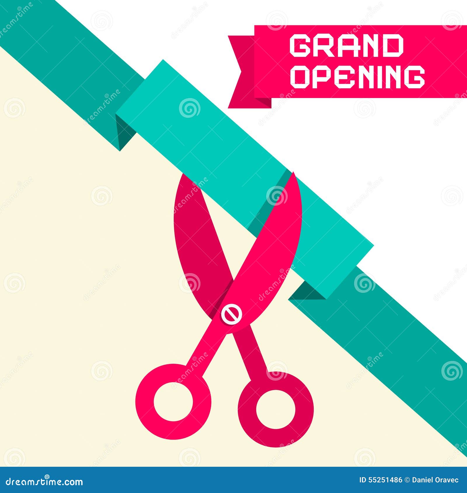 Grand Opening Retro Flat Design Vector Illustration Stock Vector ...