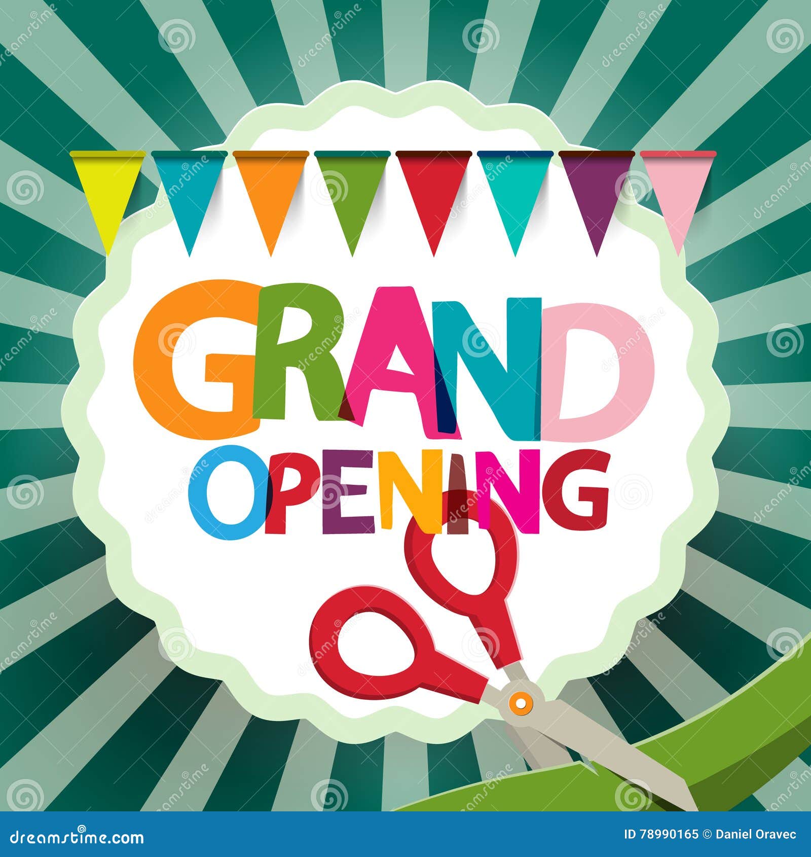Grand Opening Retro Illustration Stock Vector - Illustration of launch ...