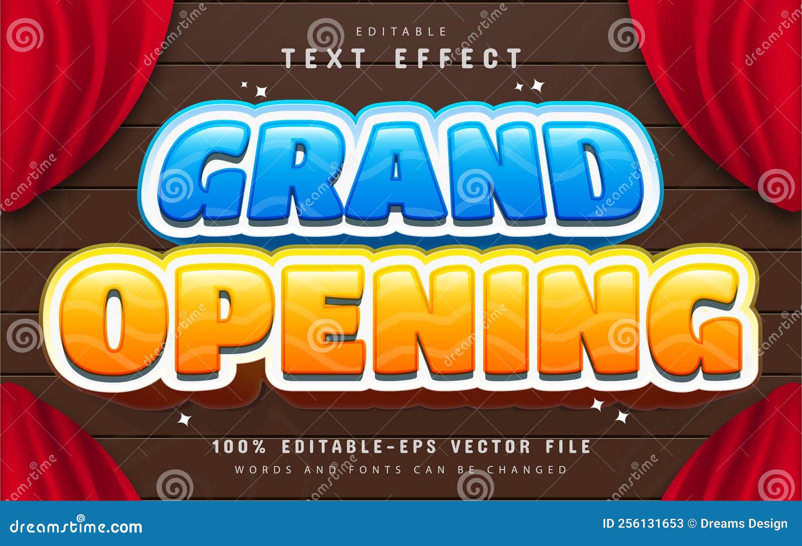 Grand Opening Text Effect Cartoon Style Stock Vector - Illustration of ...