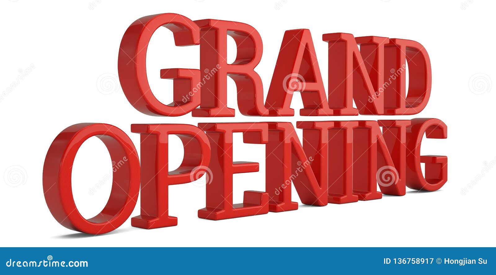 Grand Opening Text Isolated on White Background 3D Illustration Stock ...