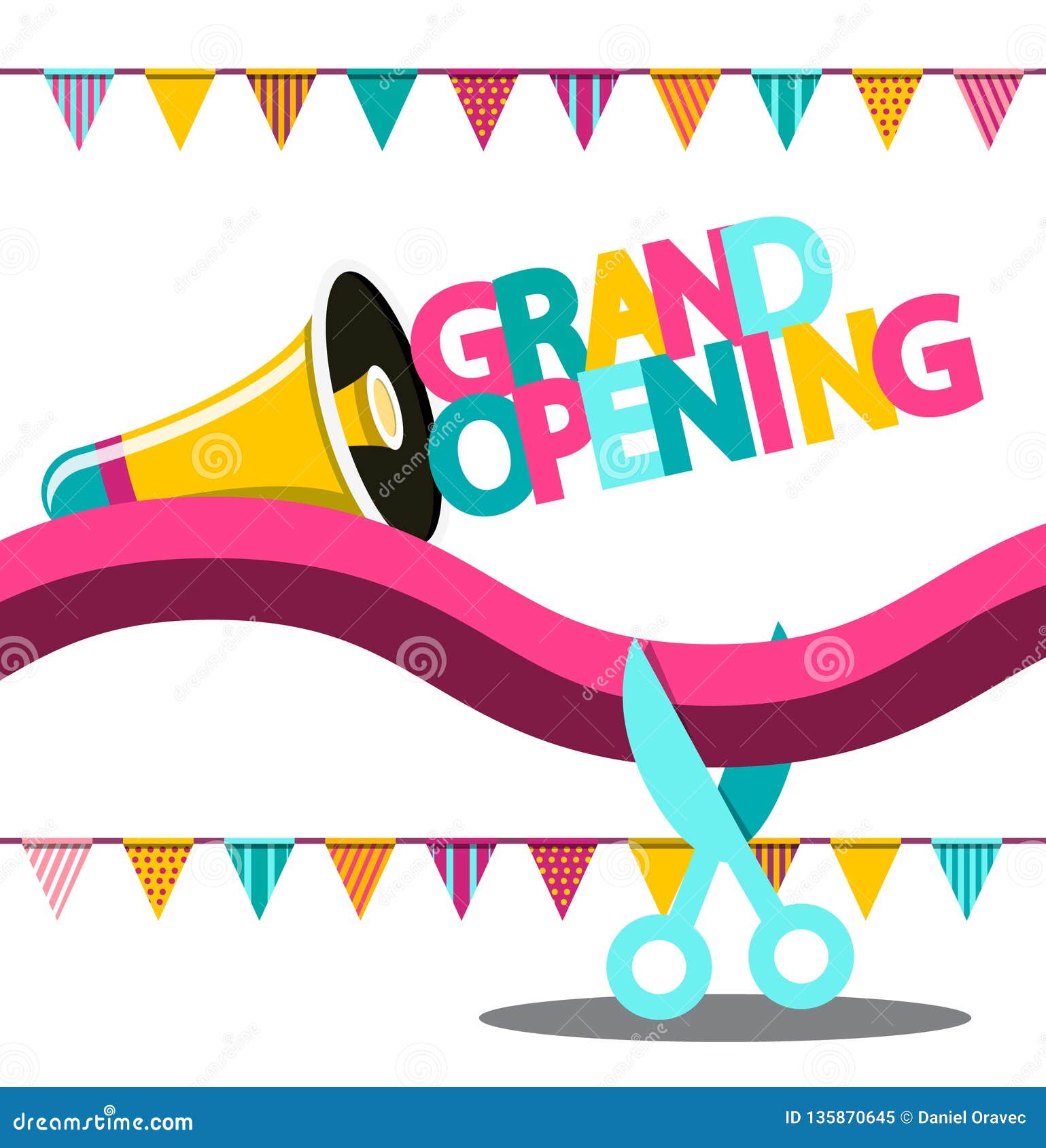 Grand Opening Vector Banner Stock Vector - Illustration of scissors ...