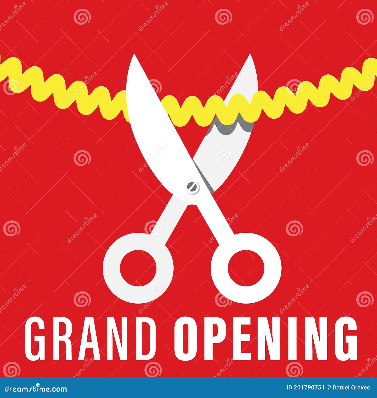 Grand Opening Vector Design with Scissors Stock Vector - Illustration ...