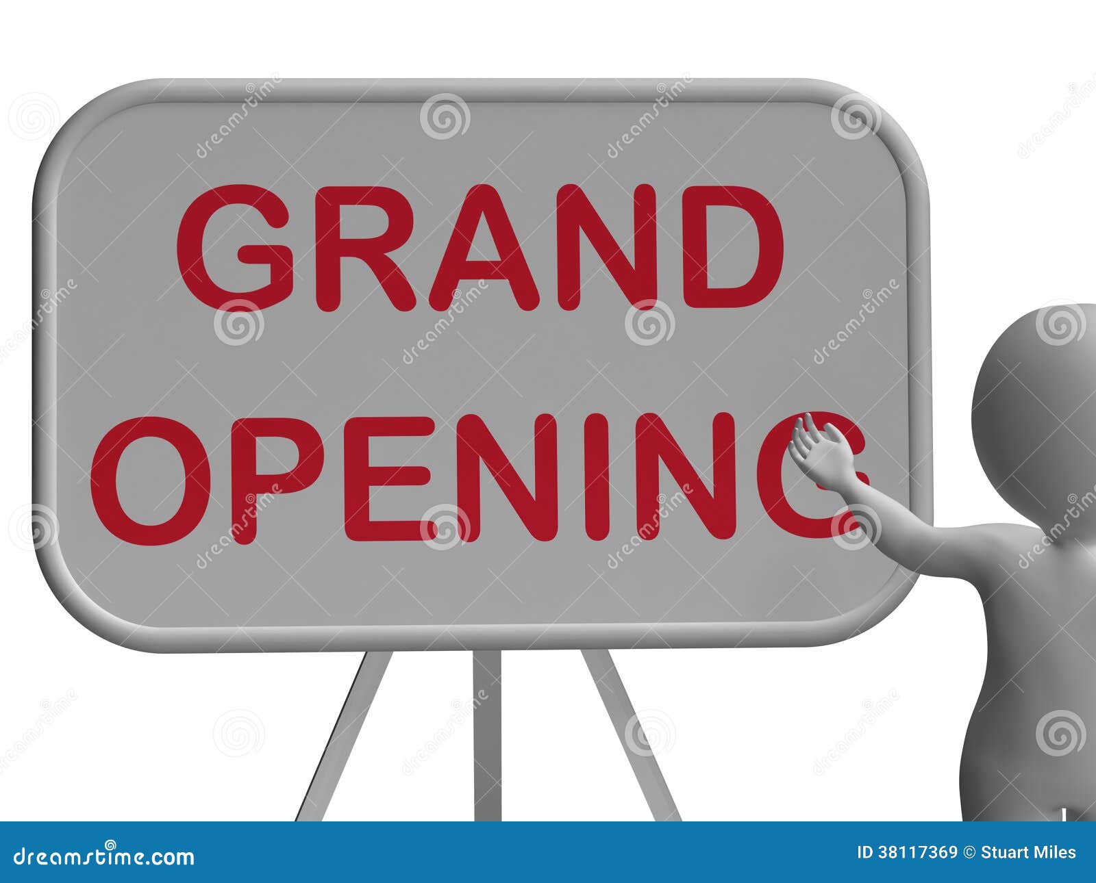 Grand Opening Whiteboard Shows New Stock Illustration - Illustration of ...