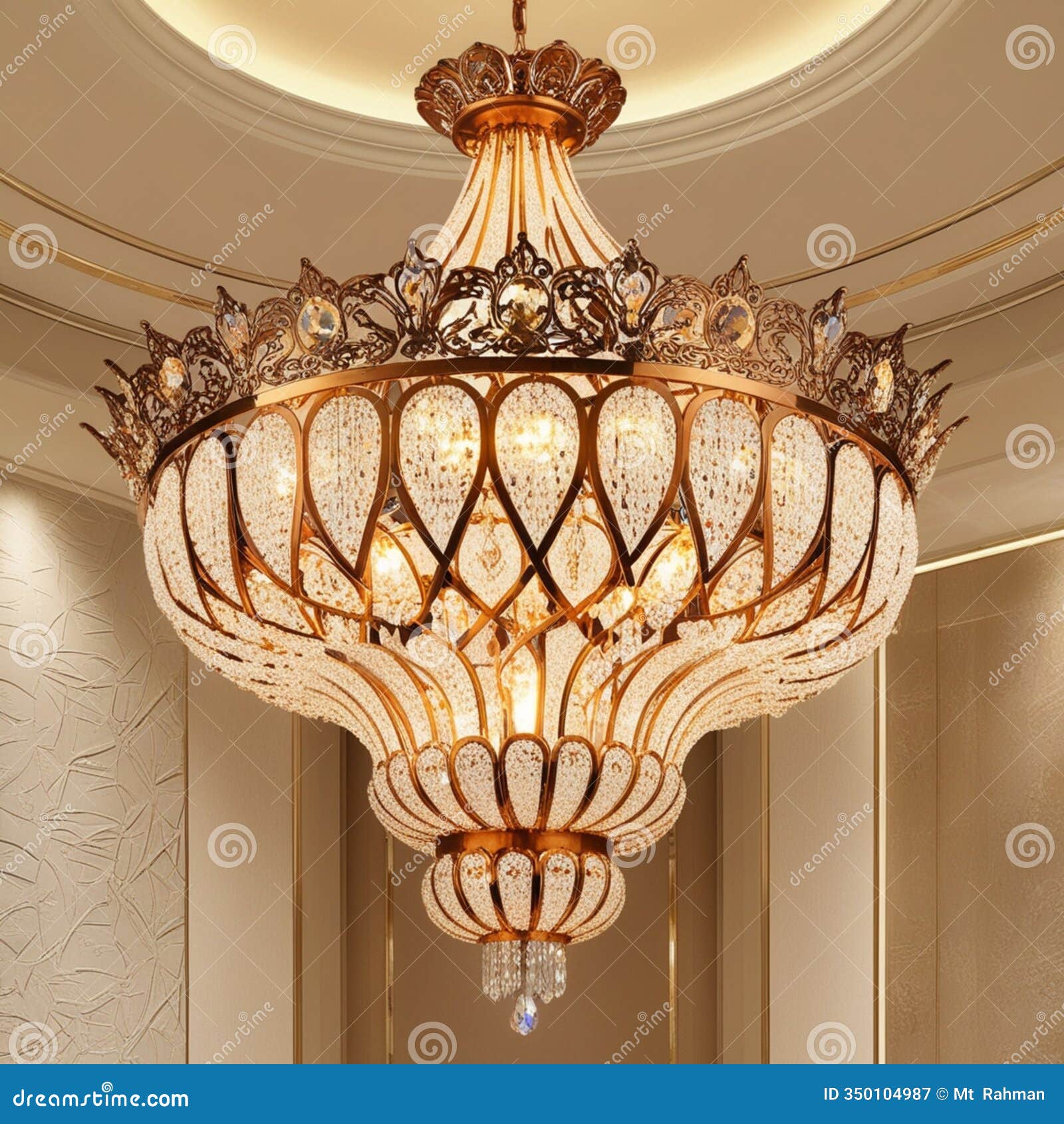 A Grand, Ornate Lighting Decoration Suspended from the Ceiling of a ...