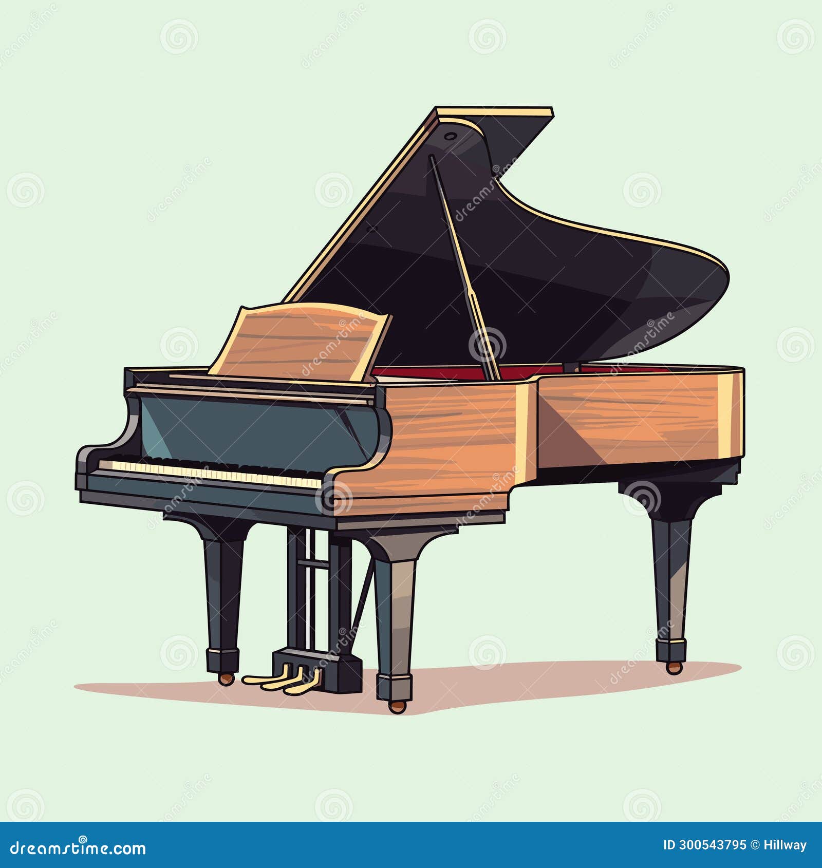 Vector Illustration of a Grand Piano in Cartoon Style Stock ...