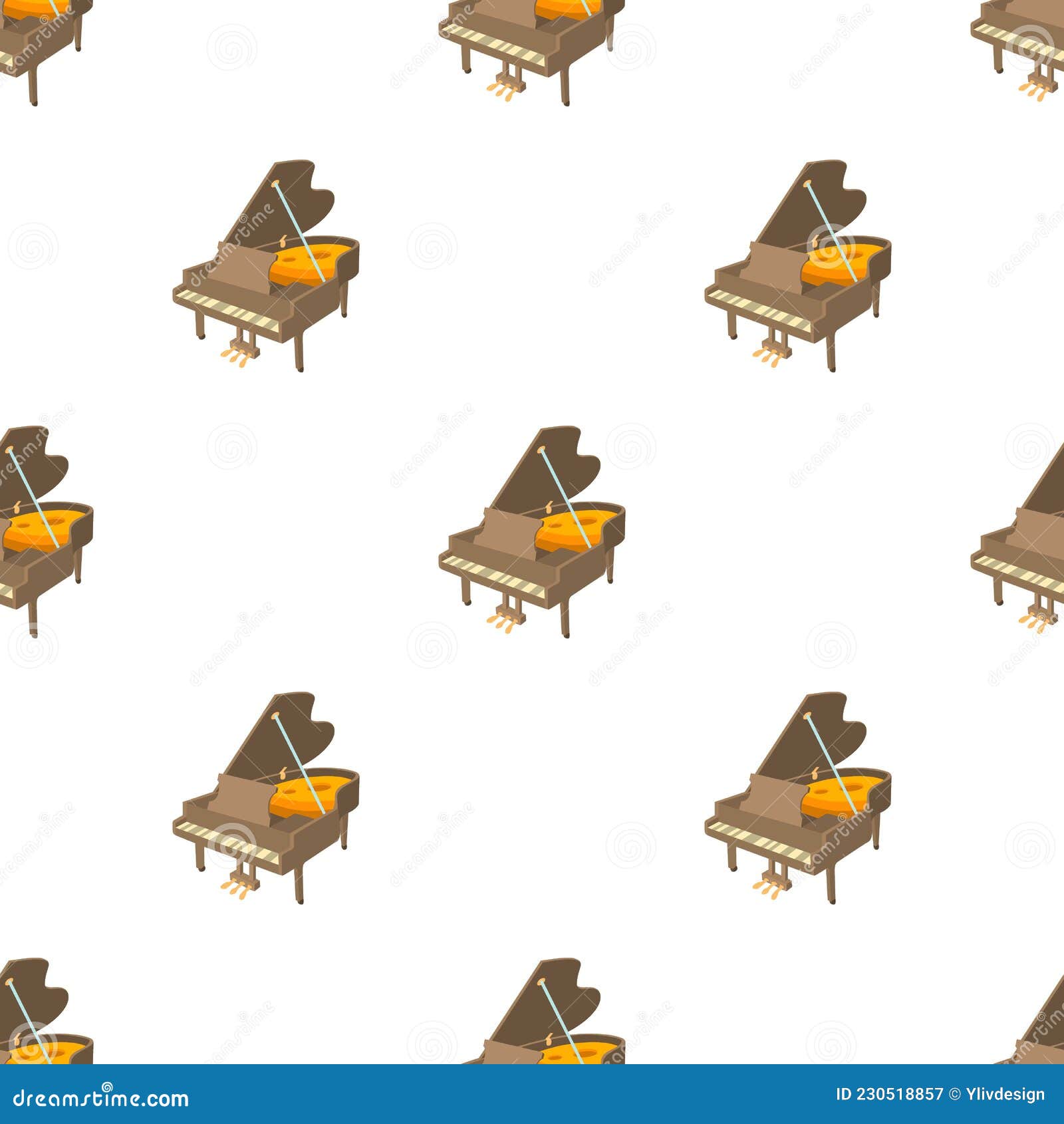 Grand Piano Pattern Seamless Vector Stock Vector - Illustration of ...