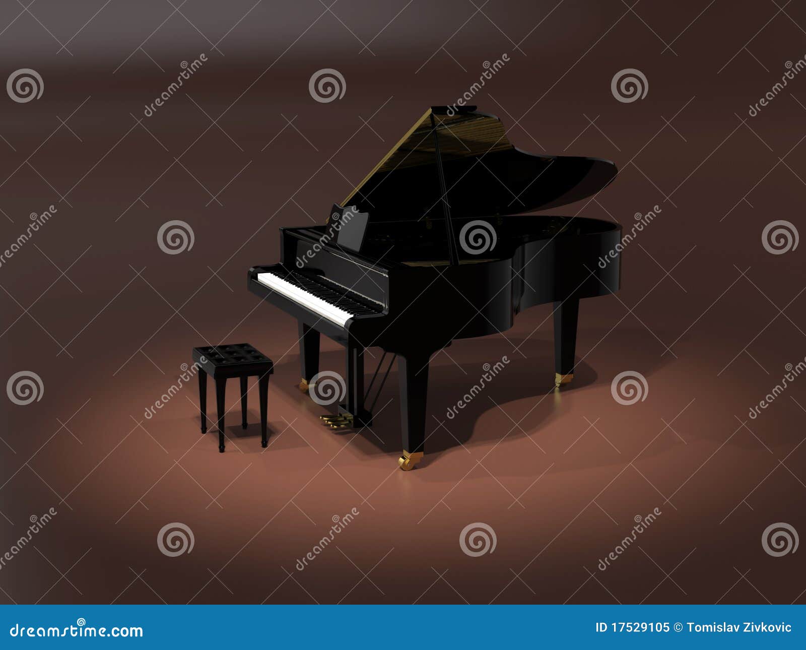 Grand piano on stage stock illustration. Illustration of style - 17529105