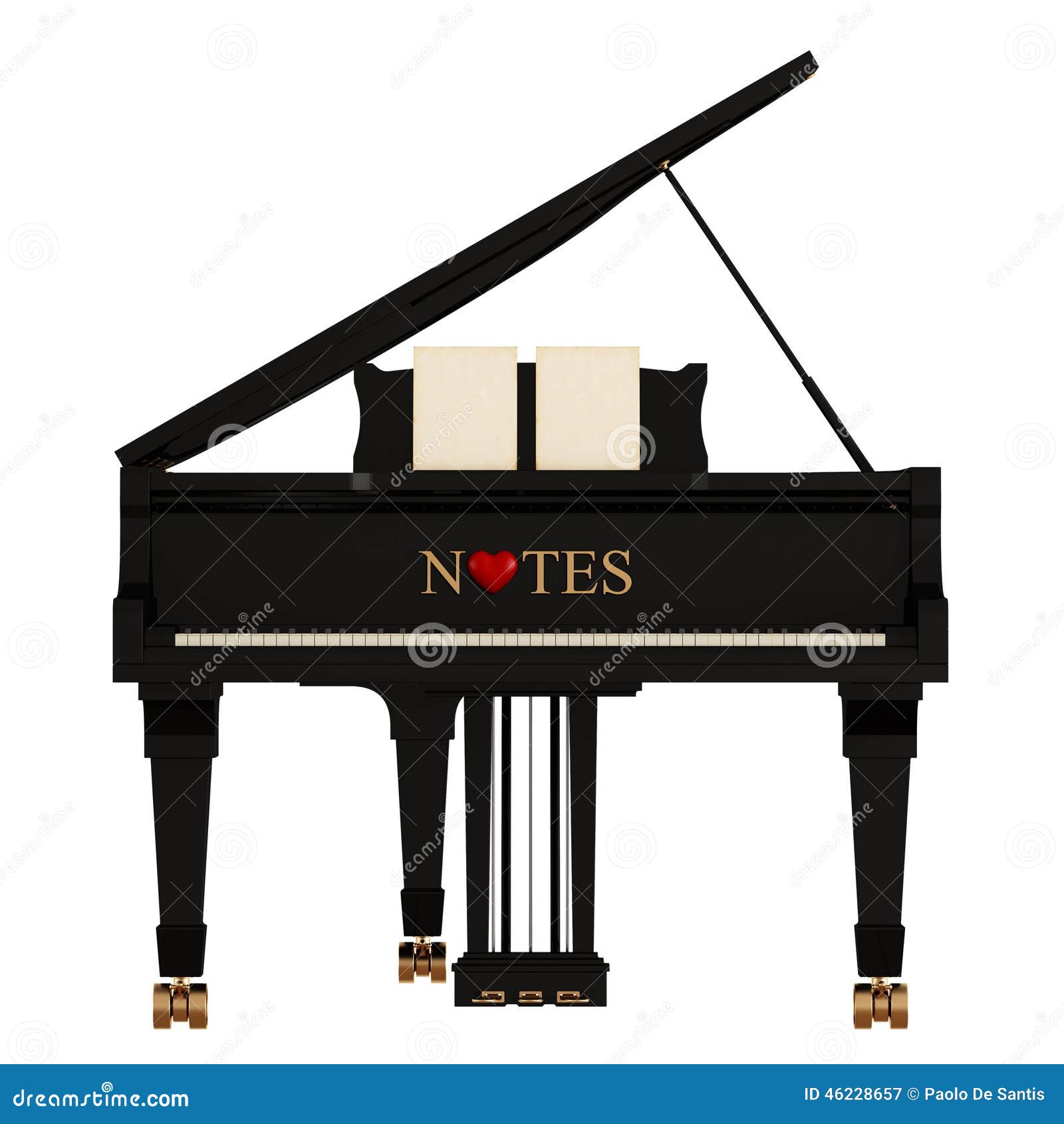 Grand piano on white stock illustration. Illustration of lacquered ...