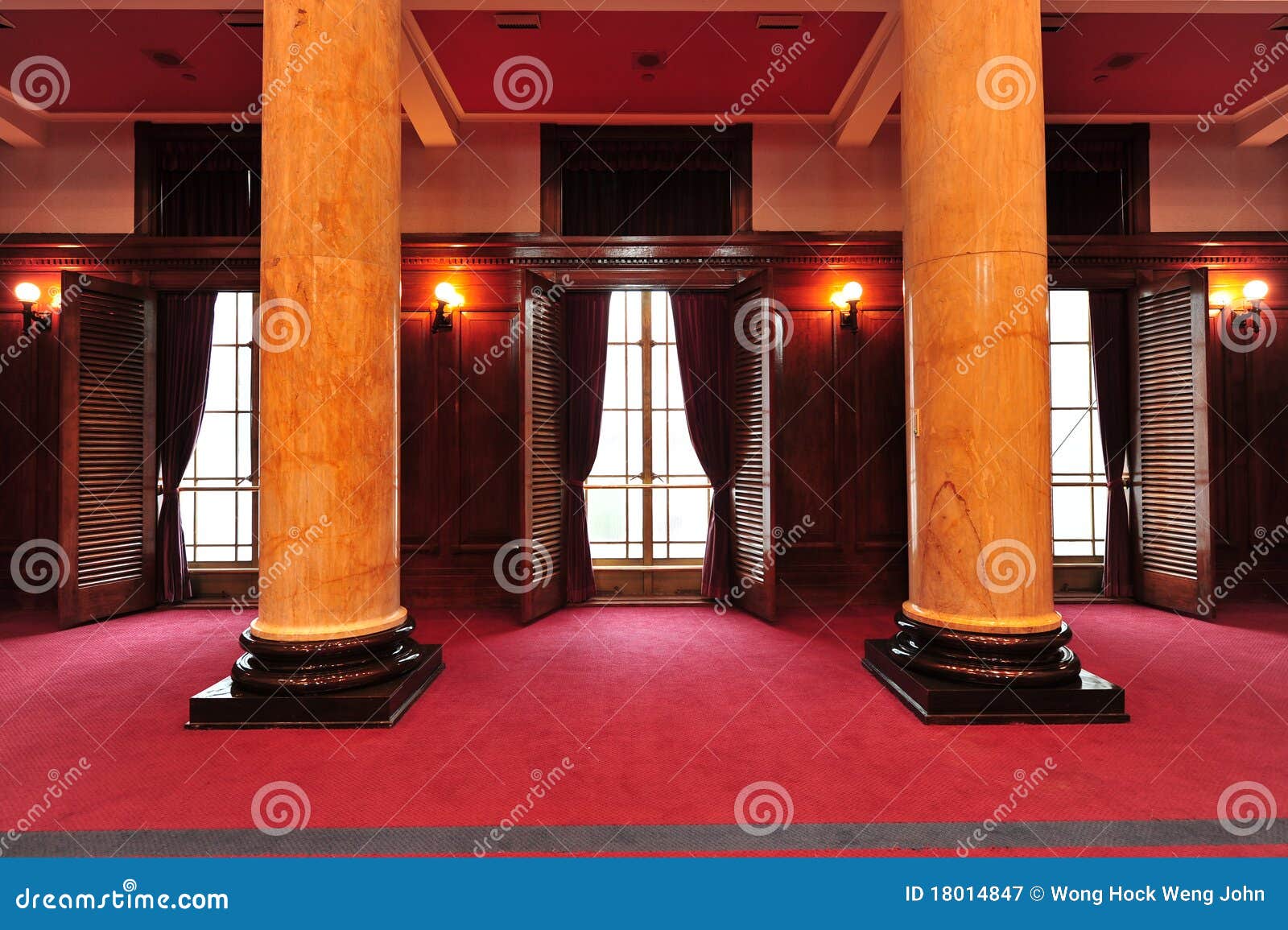 Grand pillars stock image. Image of building, carpet - 18014847