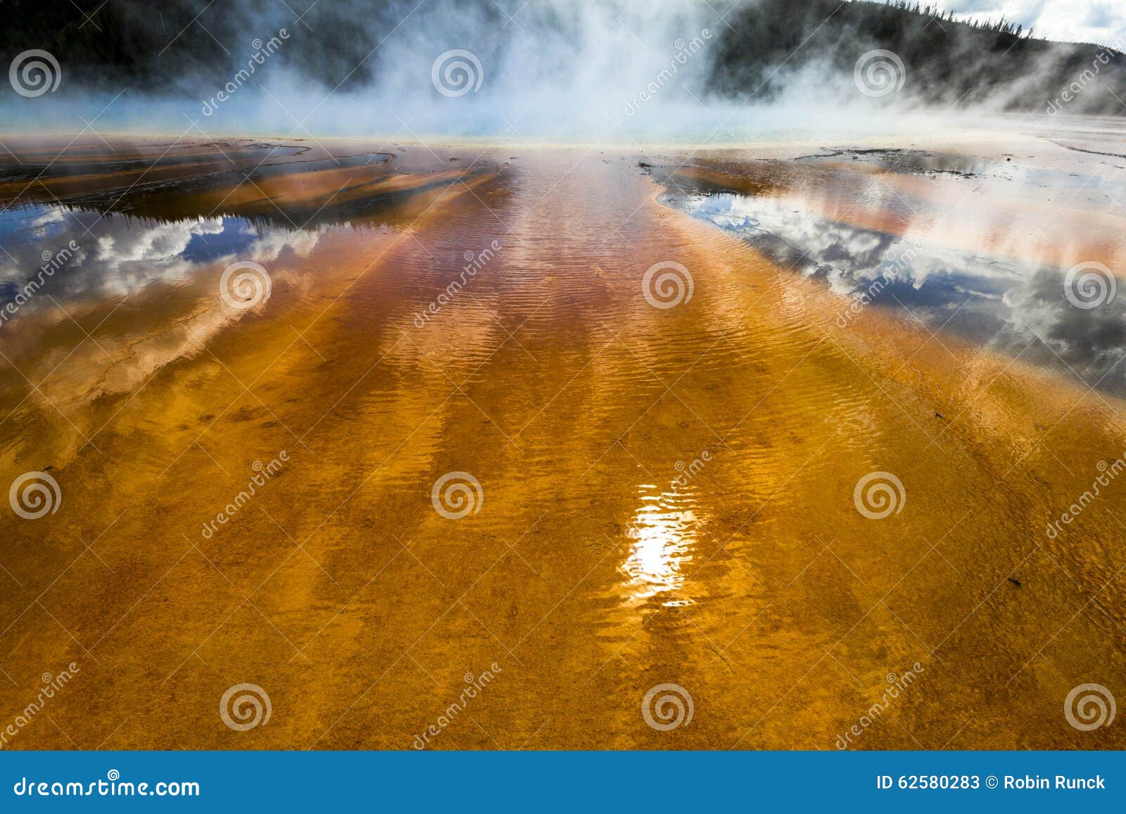 Grand Prismatic Spring Pool in Yellowstone Stock Image - Image of ...