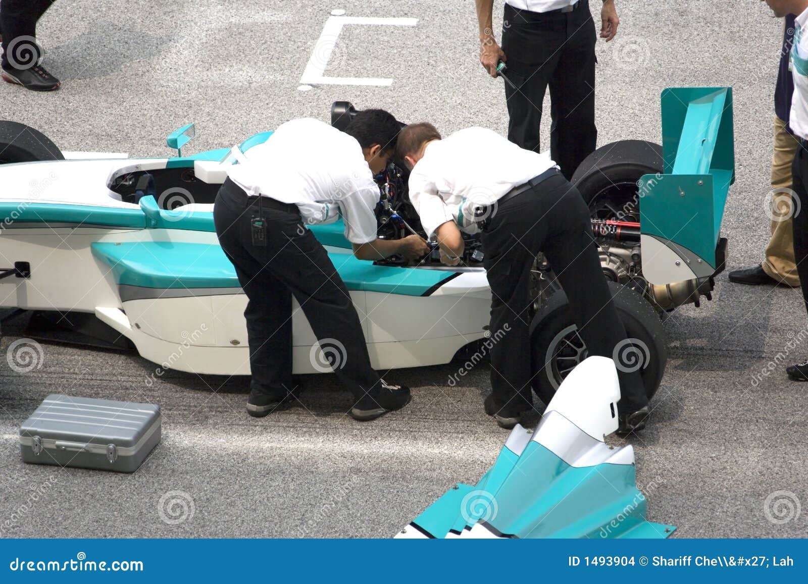 Grand Prix Car Repair stock photo. Image of damage, automobile - 1493904