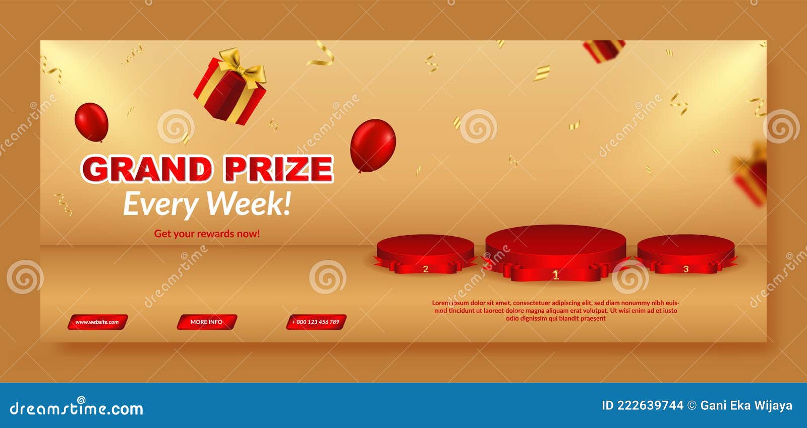 Grand Prize Banner Template Stock Vector - Illustration of announcement ...