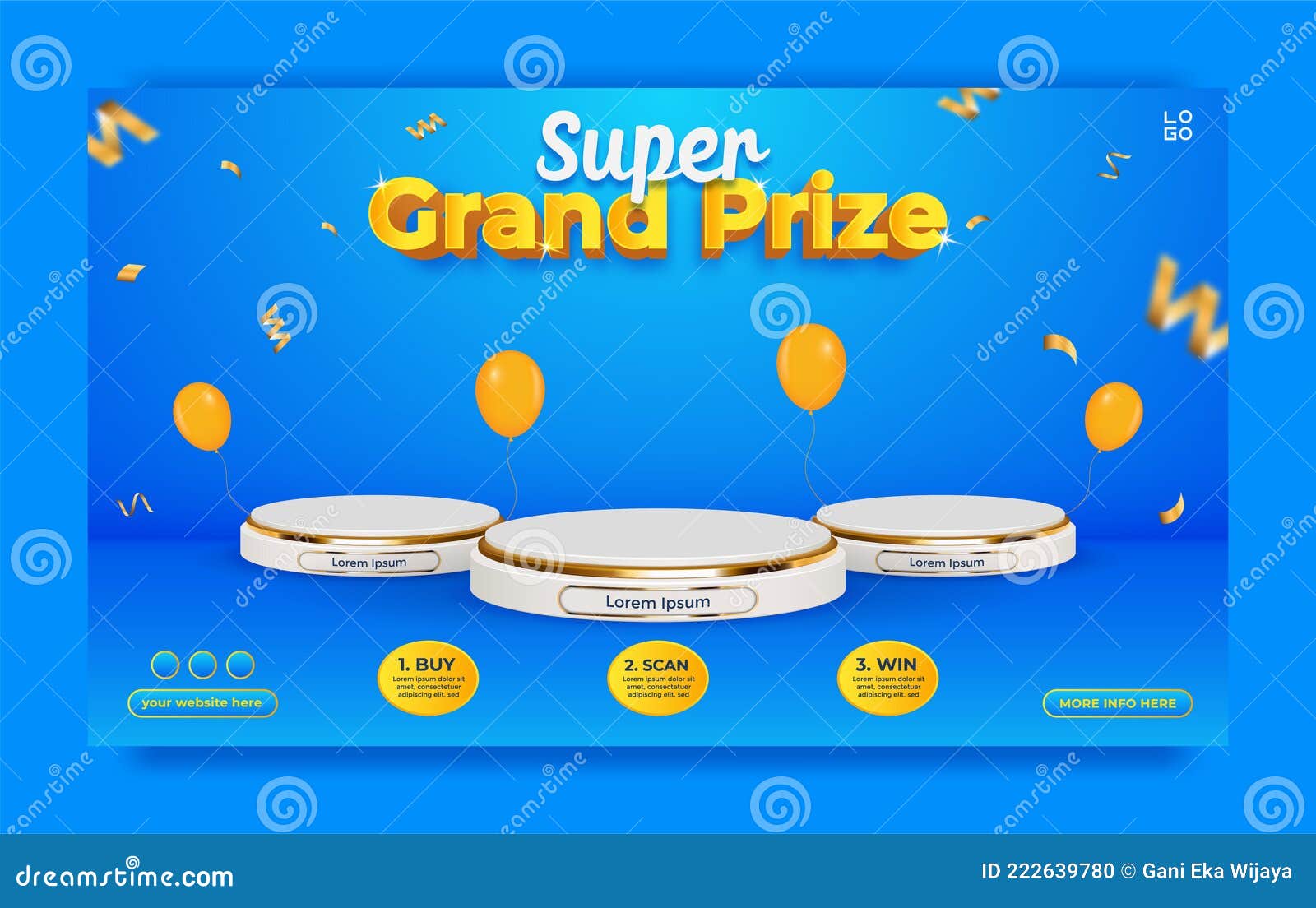 Grand Prize Horizontal Banner Template Stock Vector - Illustration of ...