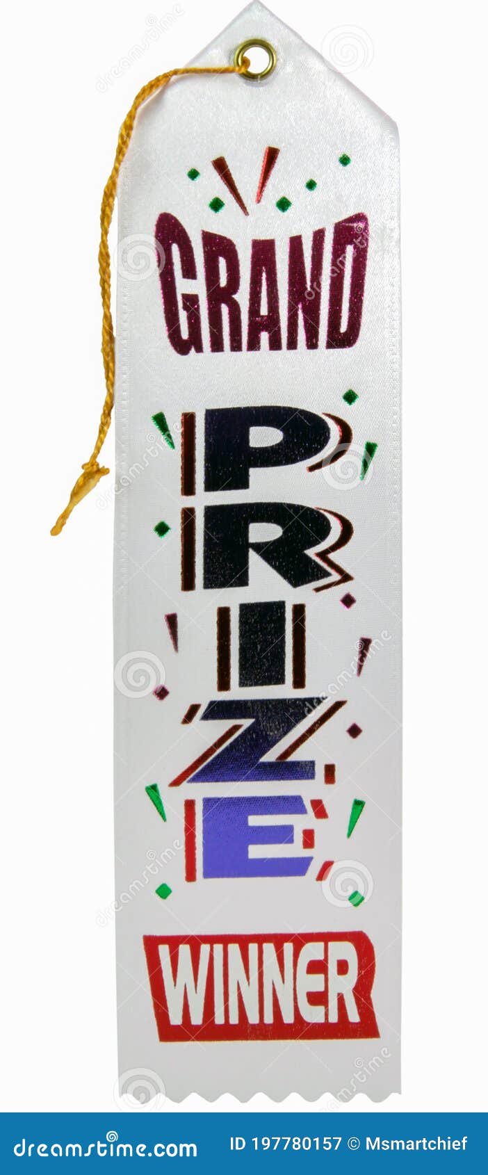 GRAND PRIZE WINNER ribbon stock image. Image of civic - 197780157