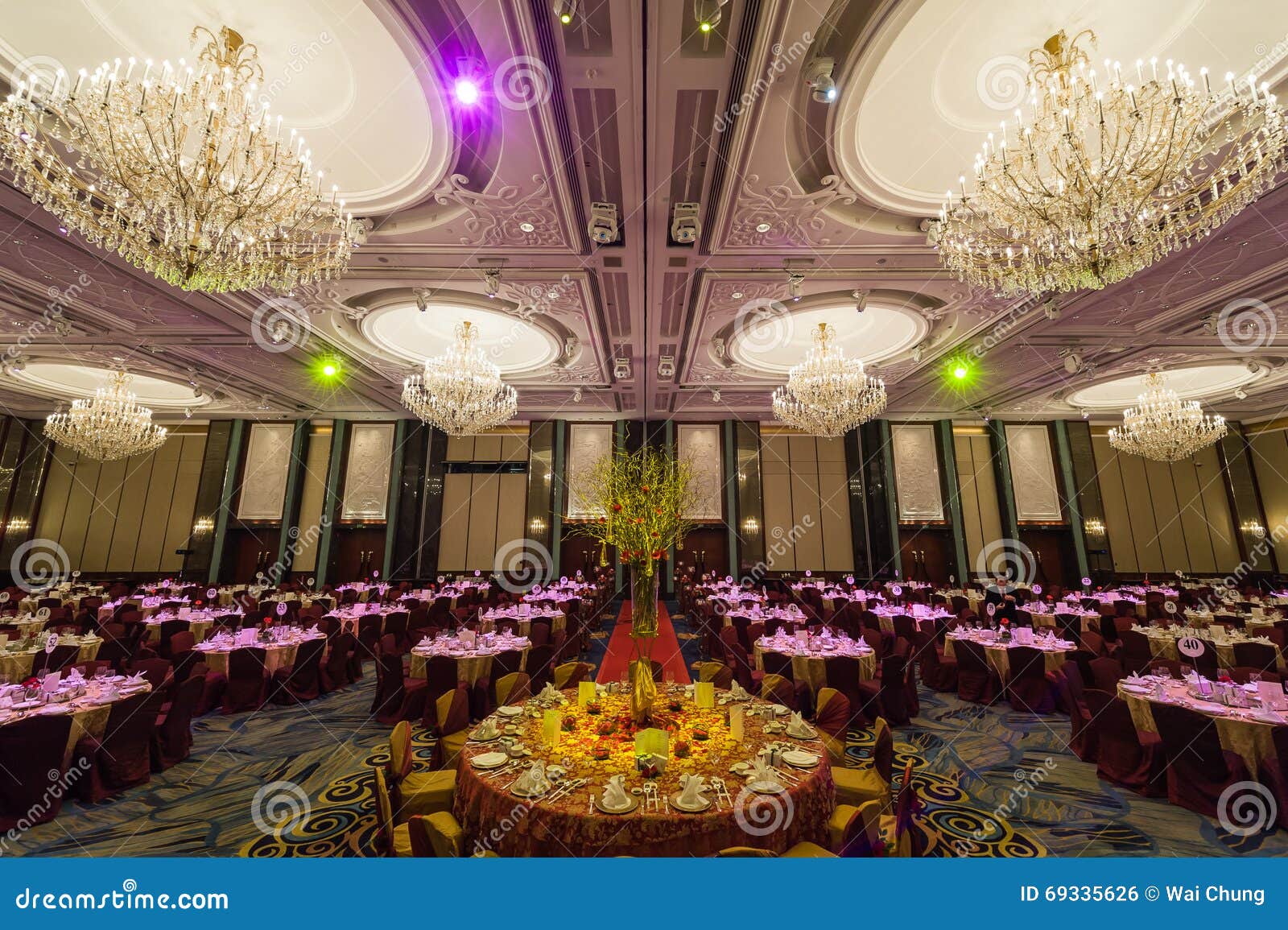 Grand Restaurant Interior and Table Setups Stock Photo - Image of table ...