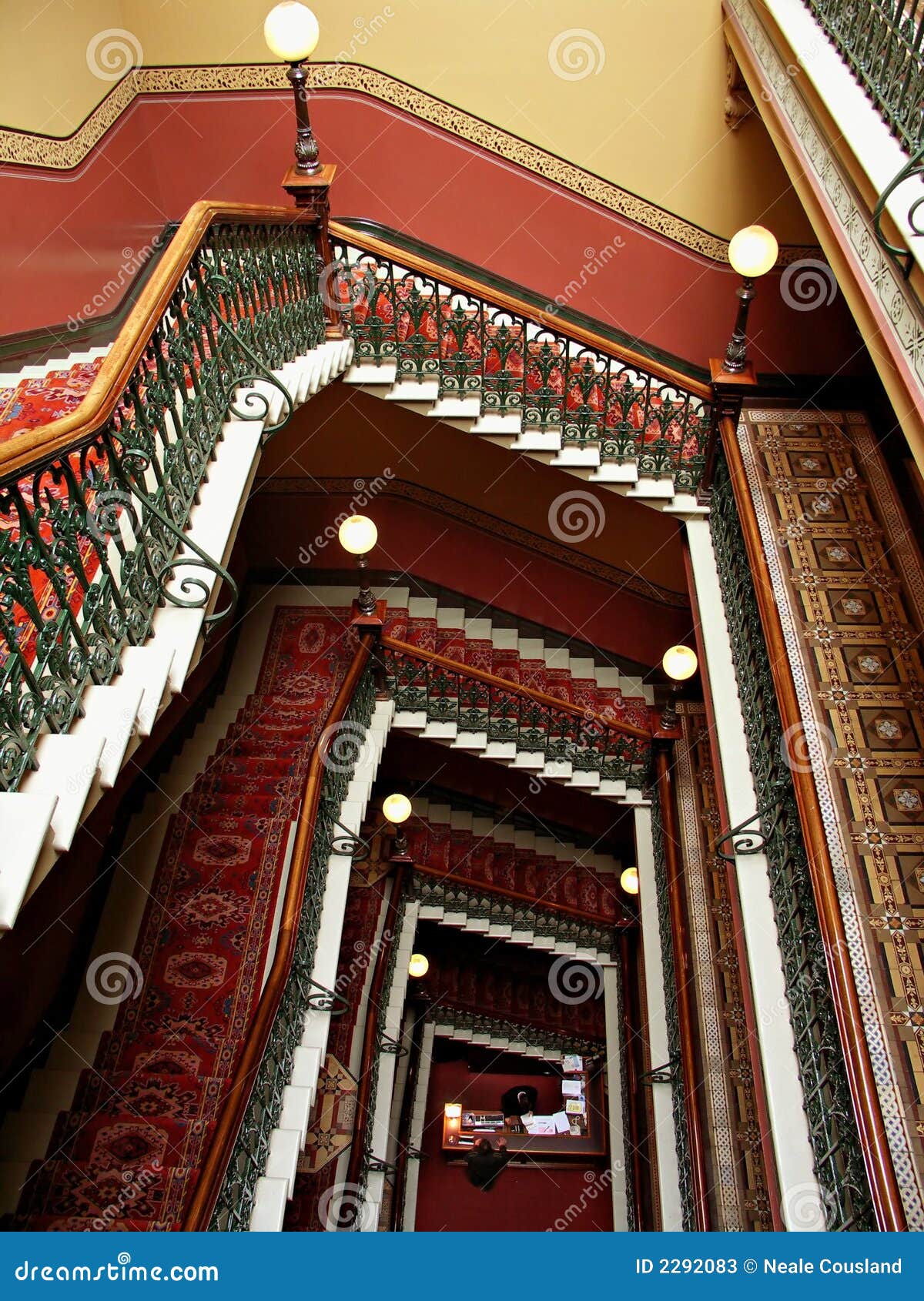 Grand Staircase Of Historic 1920`s Mansion Stock Photo | CartoonDealer ...