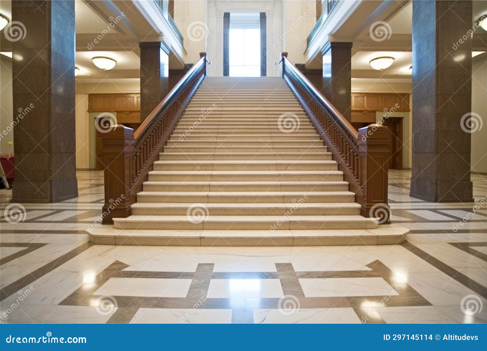Grand Stairs Inside a Courthouse Stock Photo - Image of interior ...