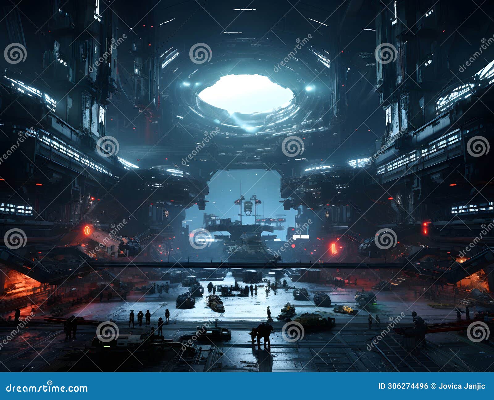 A Large Building with a Large Round Window Stock Illustration ...