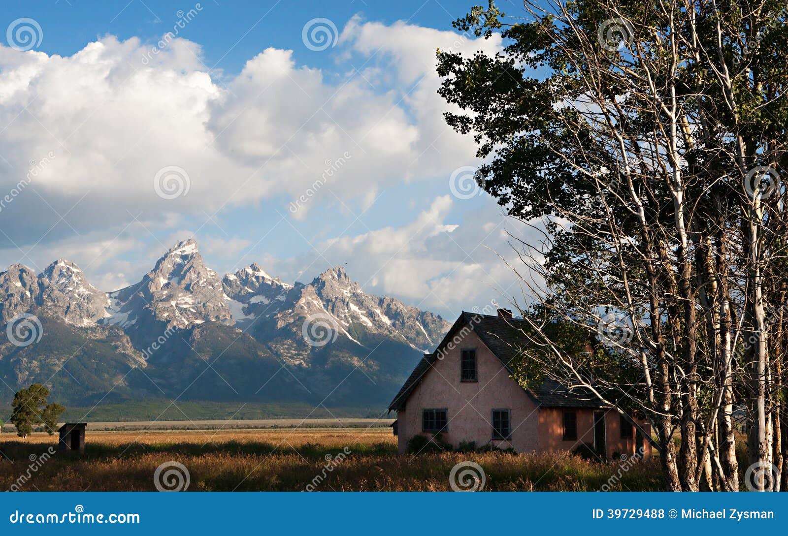 Grand Tetons and House stock photo. Image of range, building - 39729488