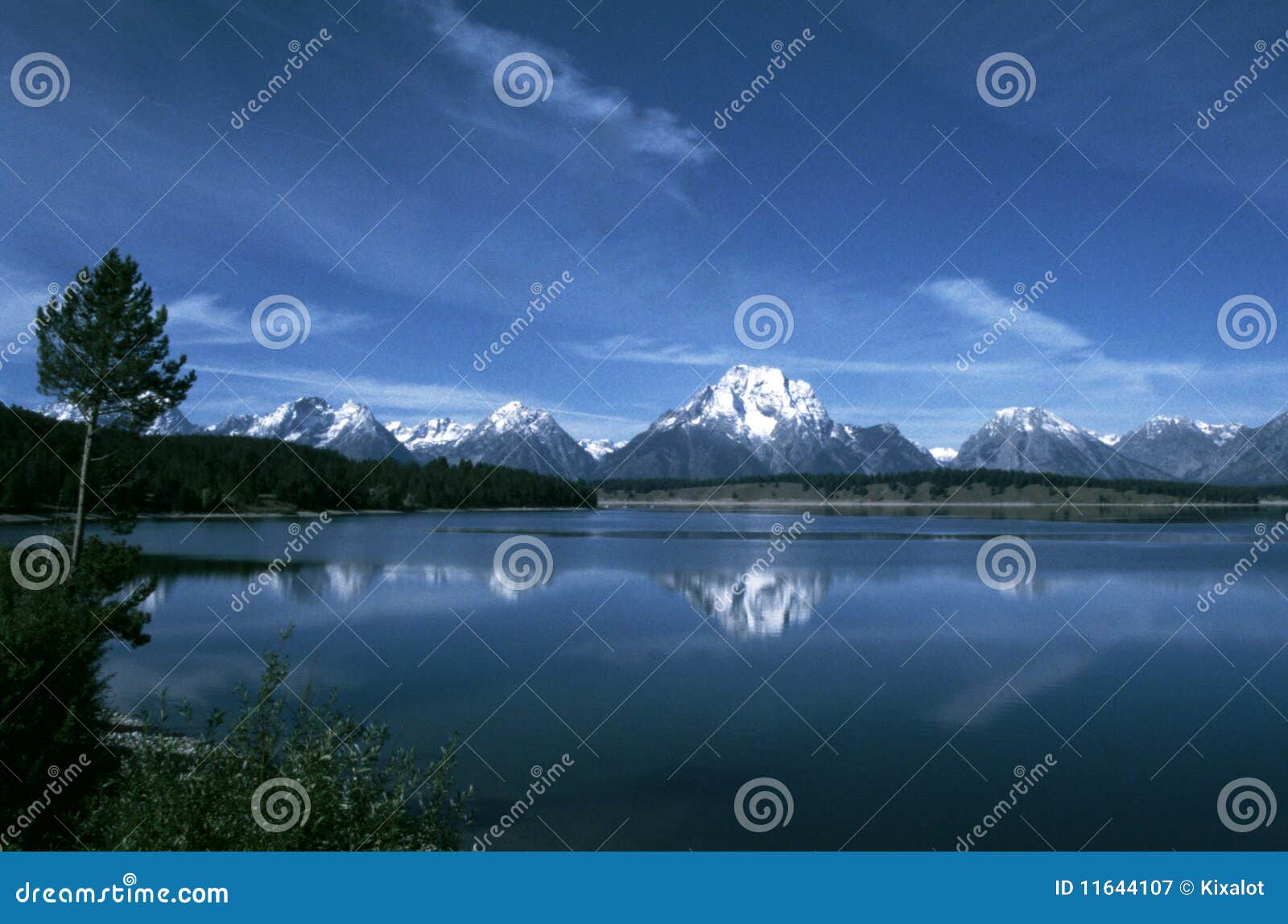 Grand Tetons Reflected in Jackson Lake Stock Image - Image of scenic ...