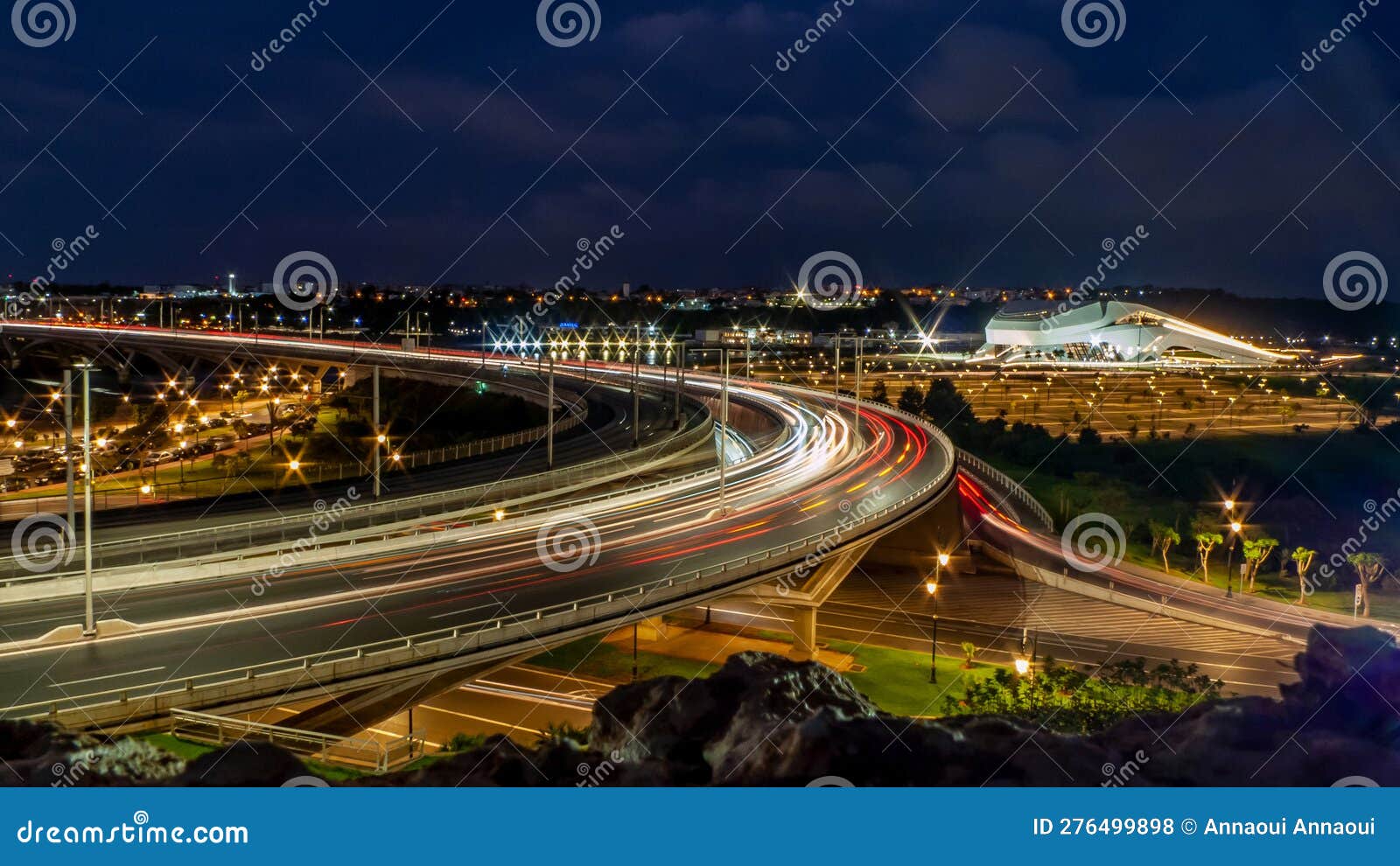 The Grand Theater of Rabat, Morocco by Night Stock Photo - Image of ...