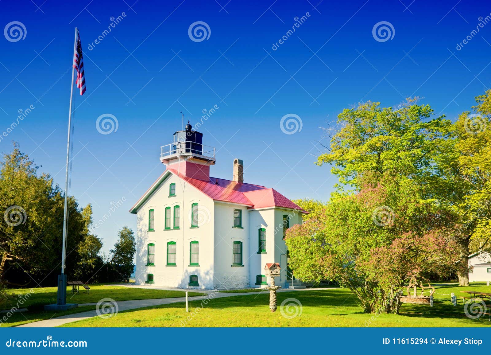 Grand Traverse Lighthouse stock photo. Image of building - 11615294