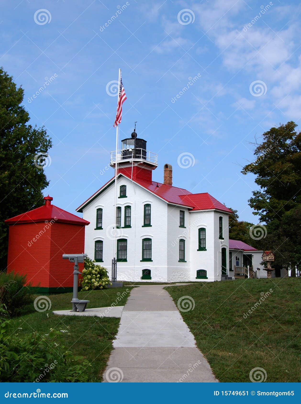 Grand Traverse Lighthouse Vertical Stock Image - Image of lighthouse ...