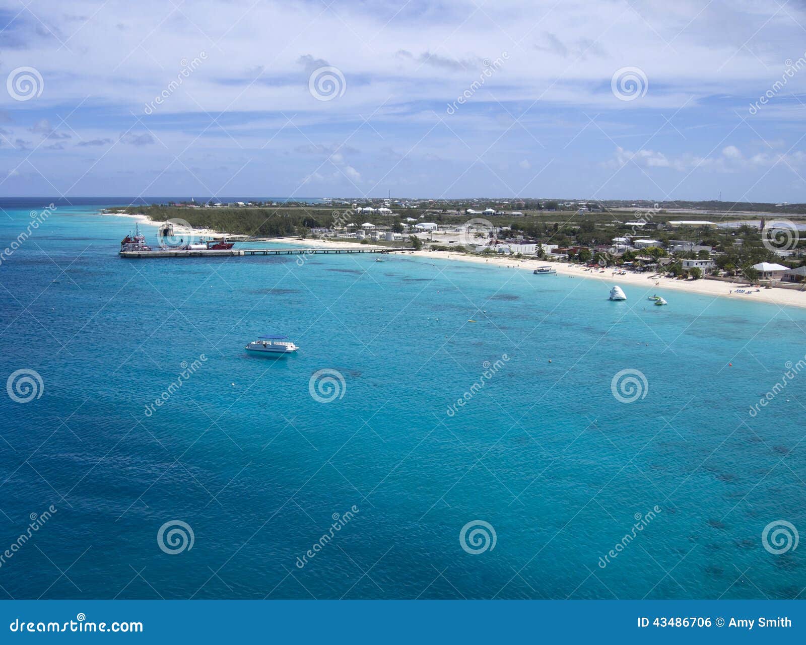 Grand Turks Island Beach And A Cruise Ship Royalty-Free Stock Photo ...