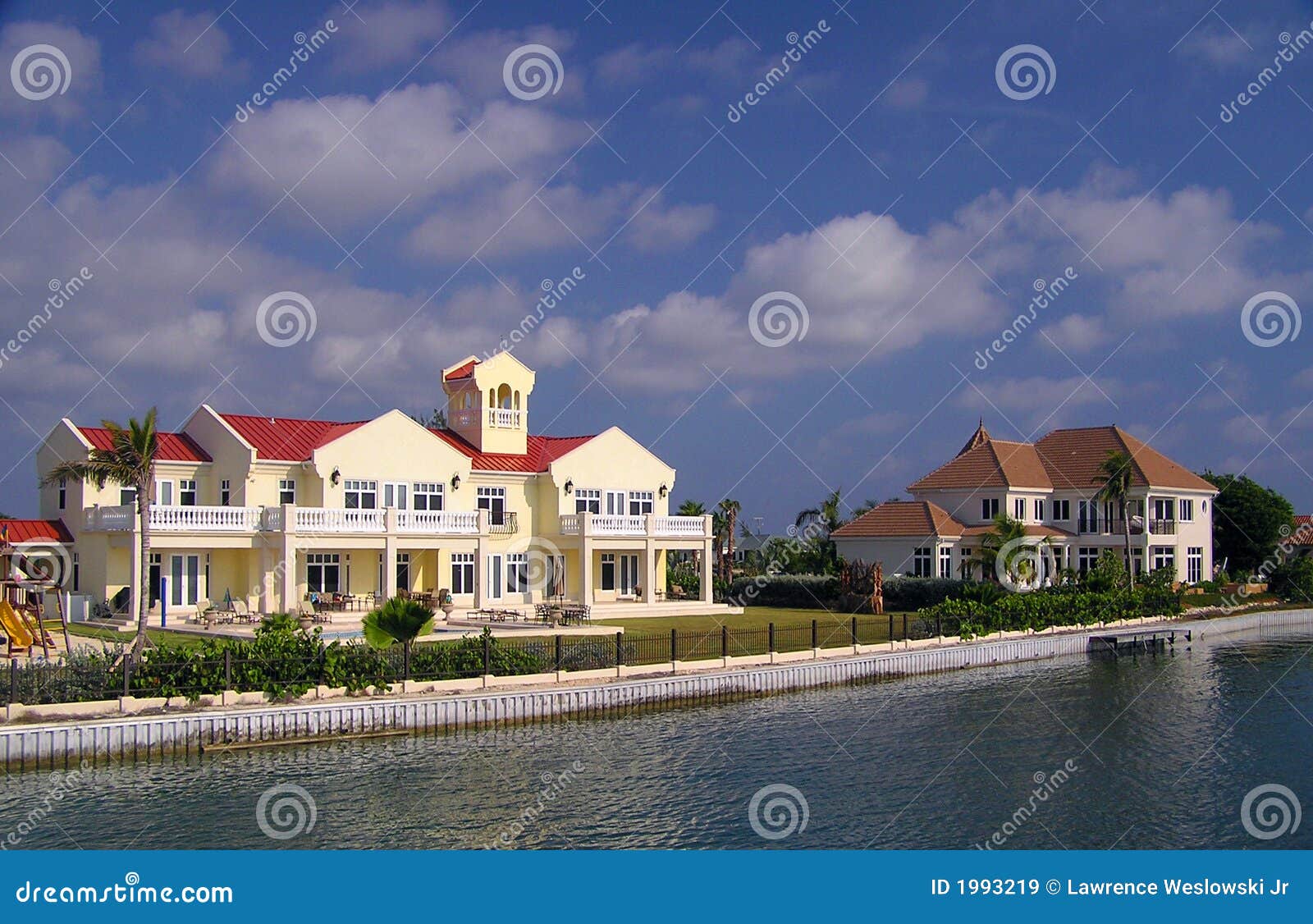 Grand Waterfront Homes on Grand Cayman Stock Image - Image of manor ...