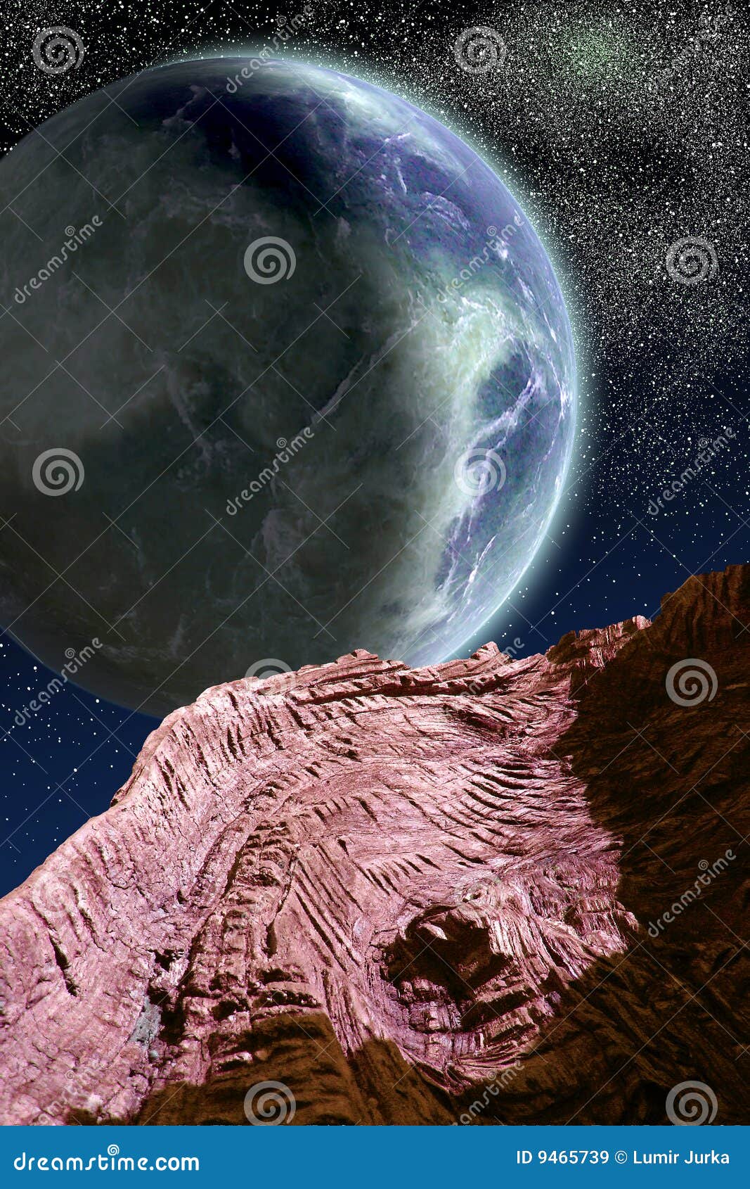 Grande allien o planeta ilustração stock. Ilustração de estrela - 9465739