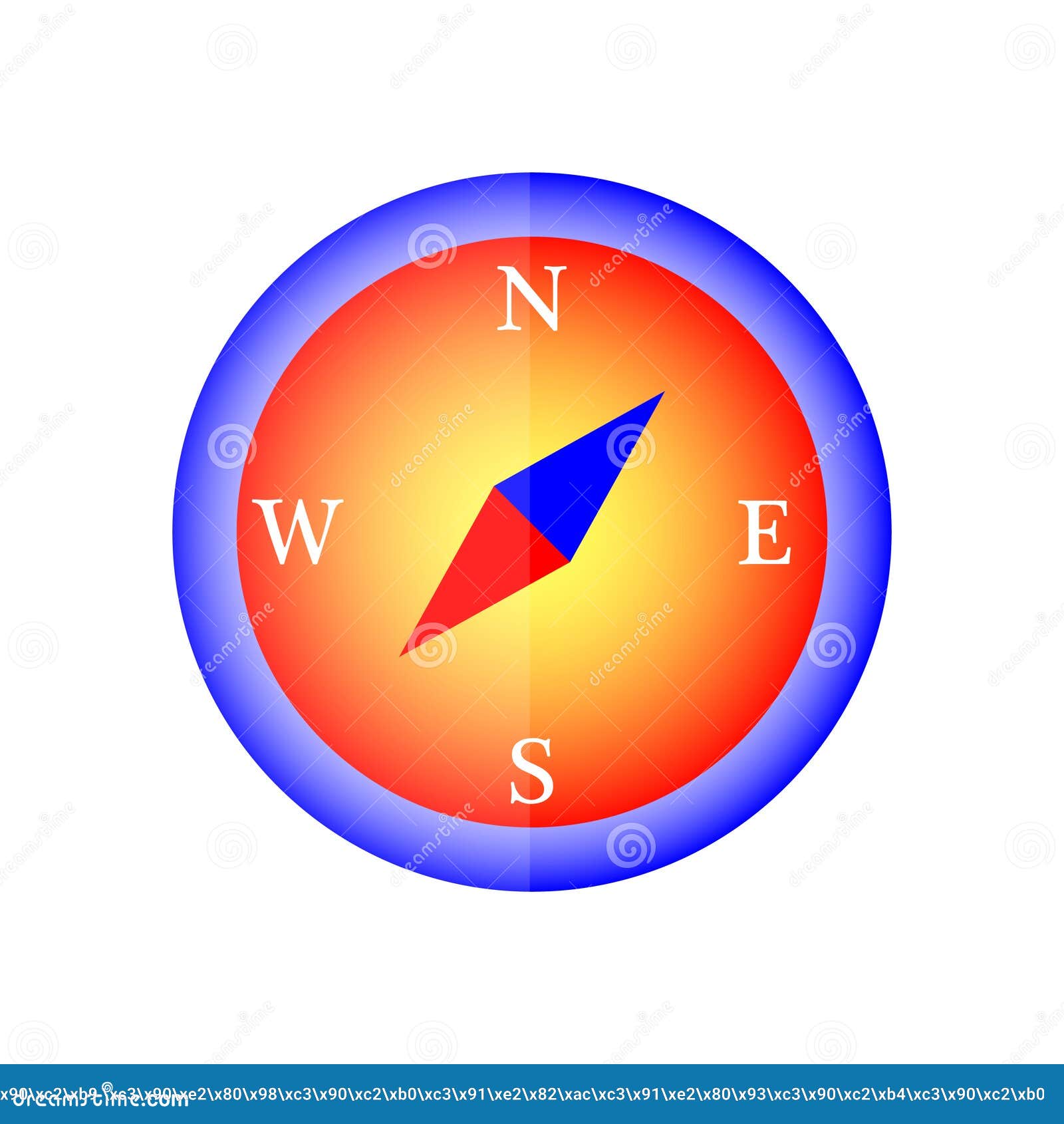 Grande Conception De La Boussole Bleue Et Rouge Illustration de Vecteur ...