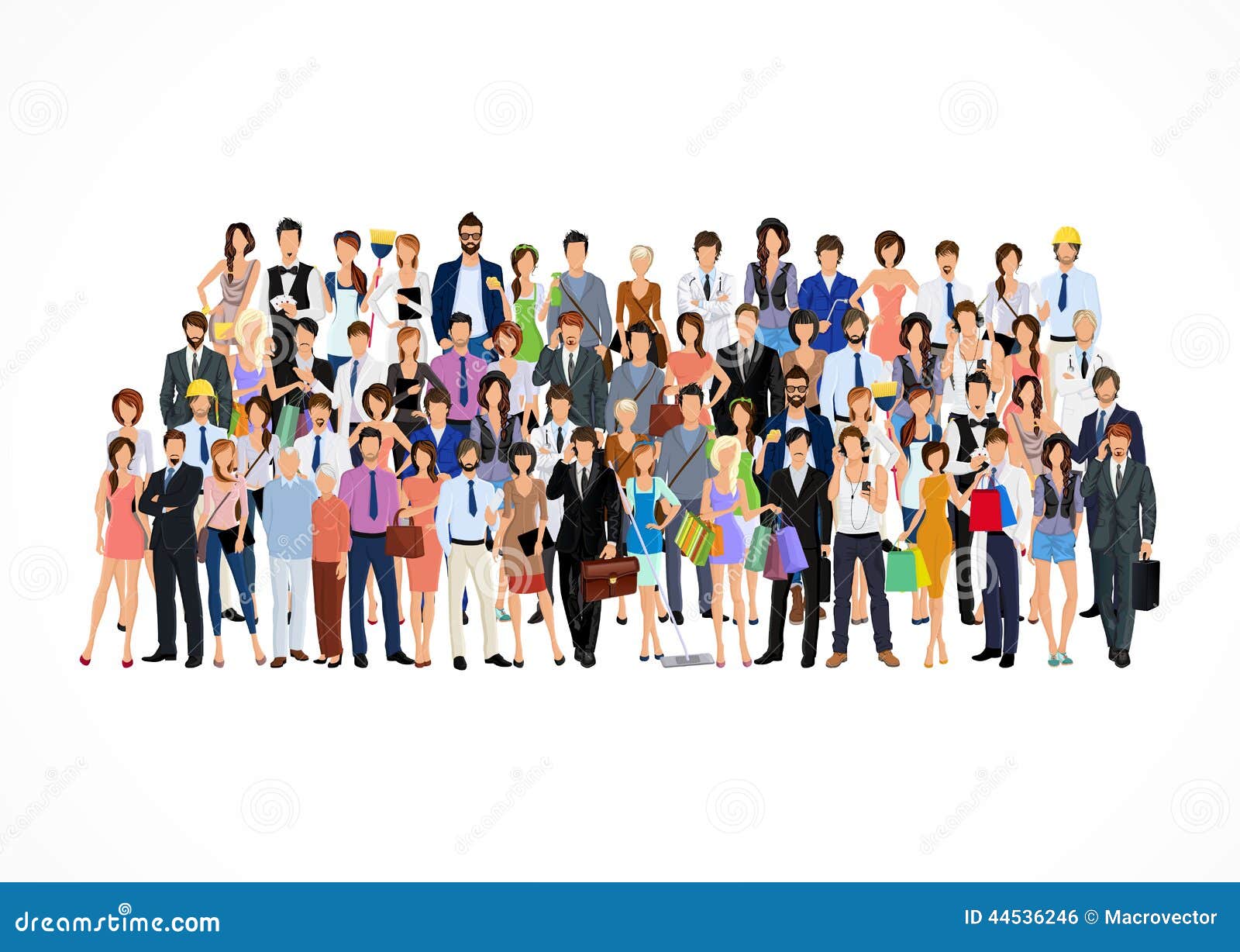 Grande gruppo di persone illustrazione vettoriale. Illustrazione di ...