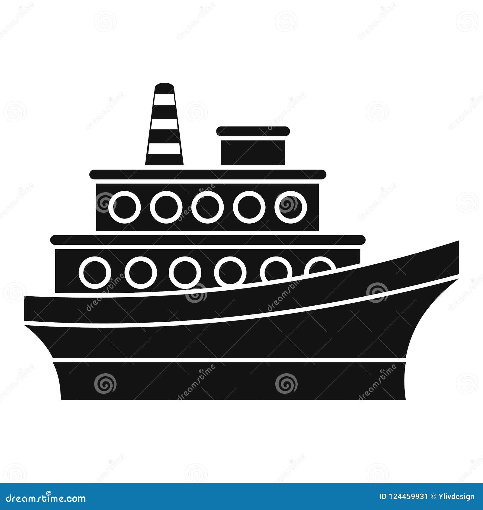 Grande Icona Della Nave, Stile Semplice Illustrazione di Stock ...