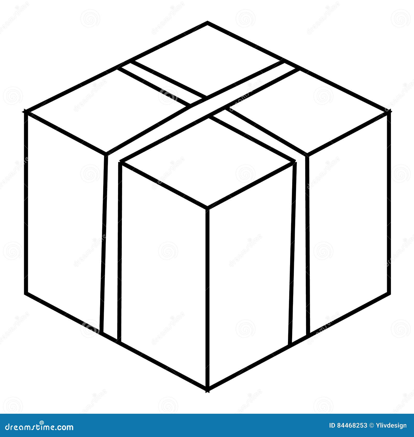 Grande Icona Della Scatola, Stile Del Profilo Illustrazione Vettoriale ...