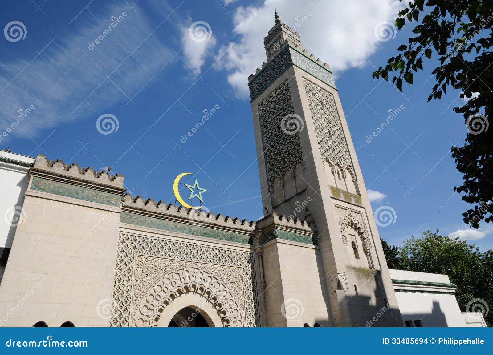 Grande moschea di Parigi fotografia stock. Immagine di eredità - 33485694