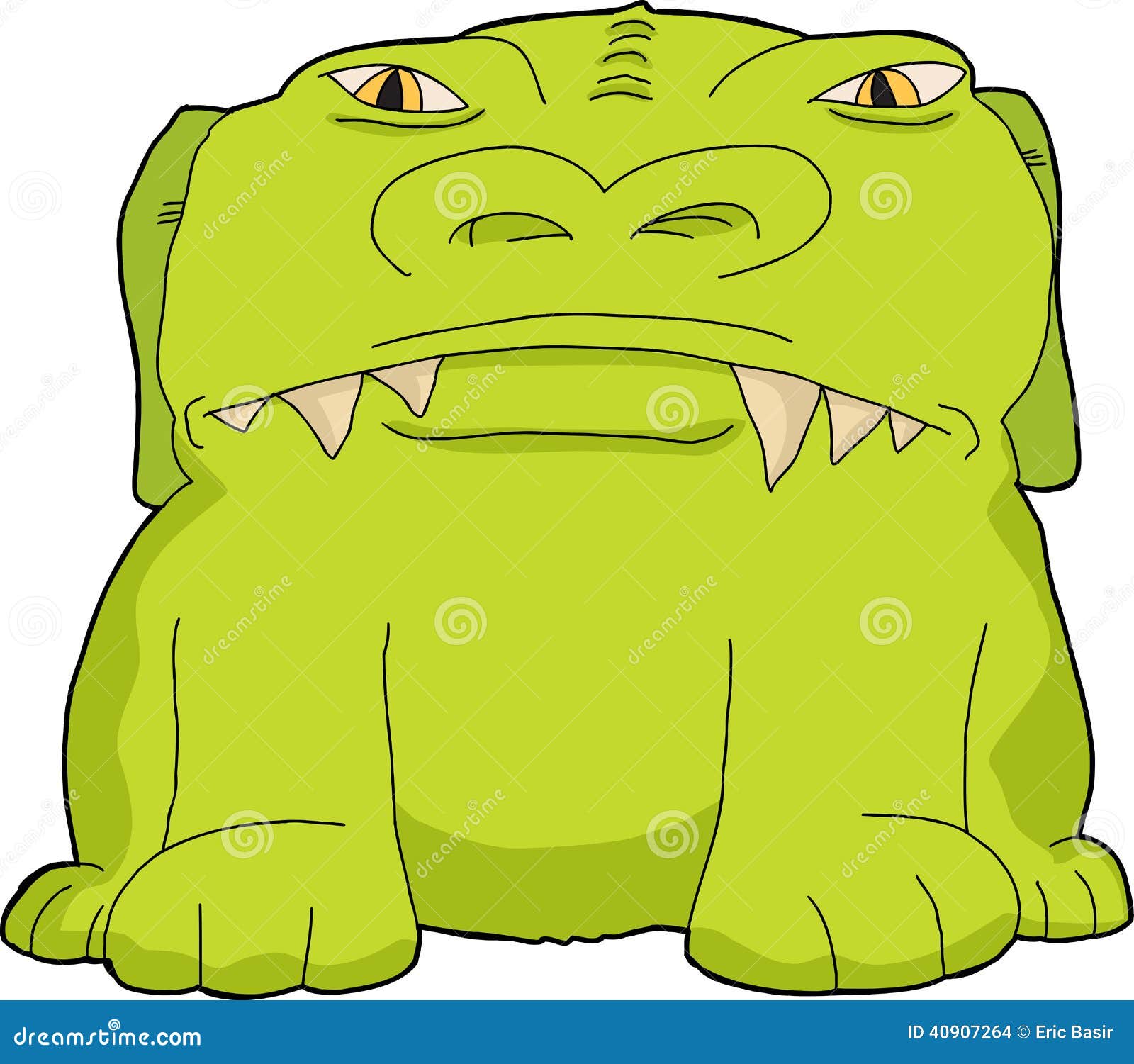 Grande mostro verde illustrazione vettoriale. Illustrazione di bestia ...