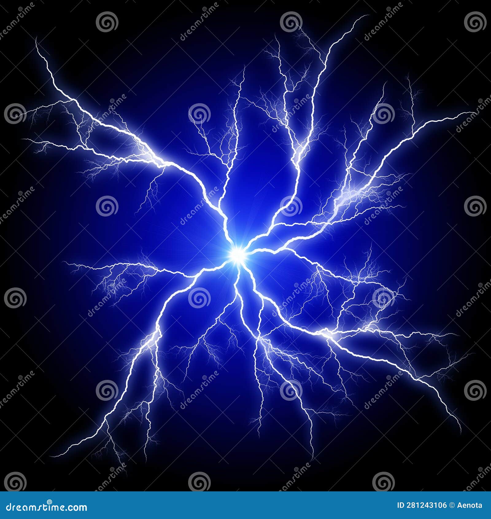 Grandes Rayos Azules Azules Stock de ilustración - Ilustración de ...