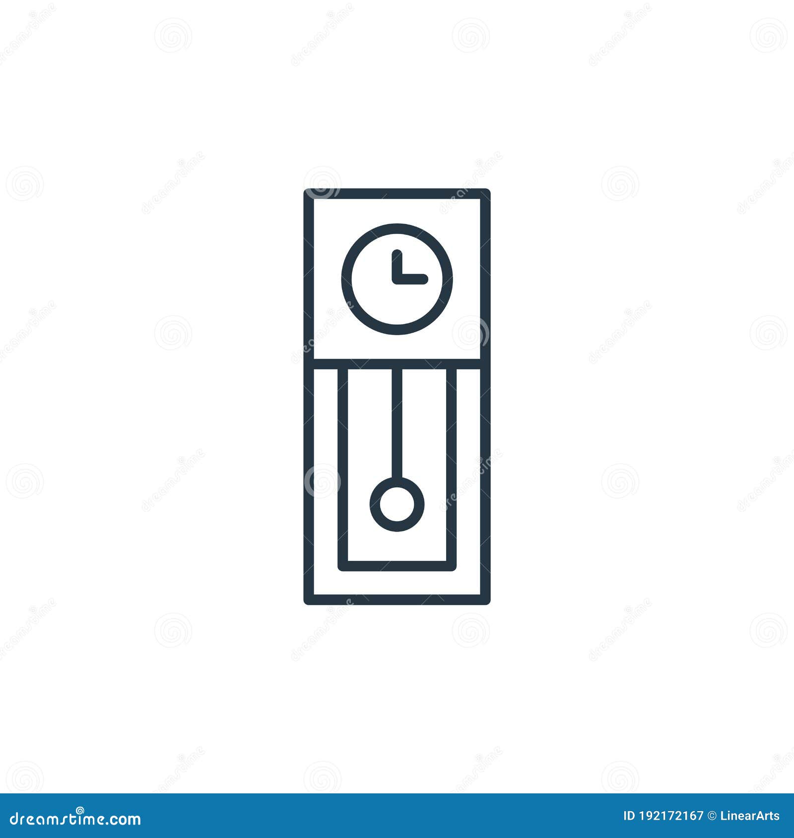 Grandfather Clock Icon Vector from Antique Concept. Thin Line ...