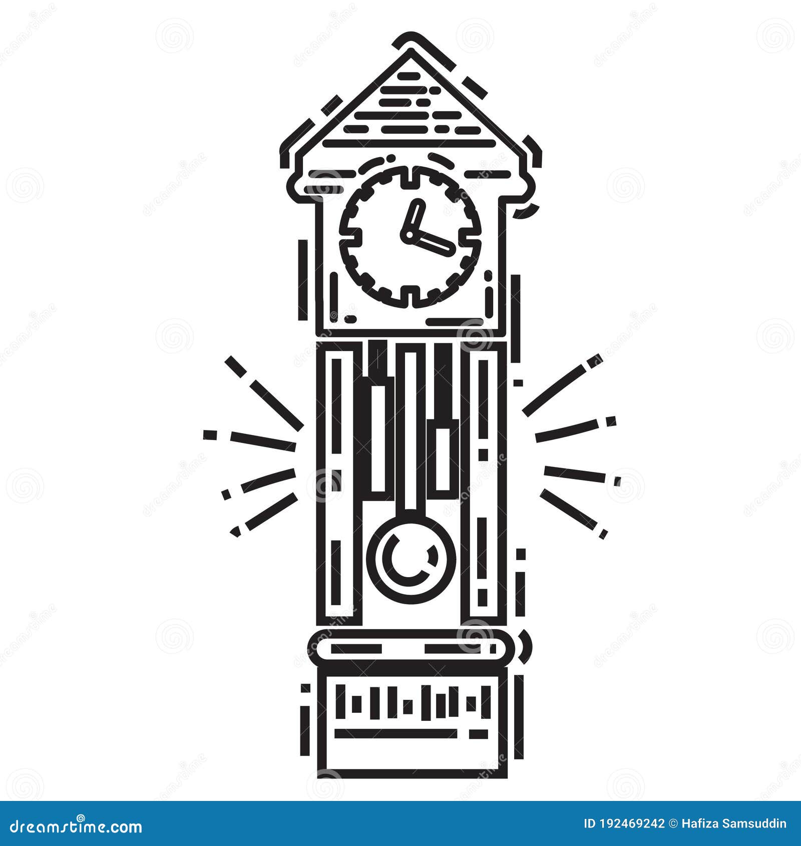 Grandfather Clock. Vector Illustration Decorative Design Stock Vector ...