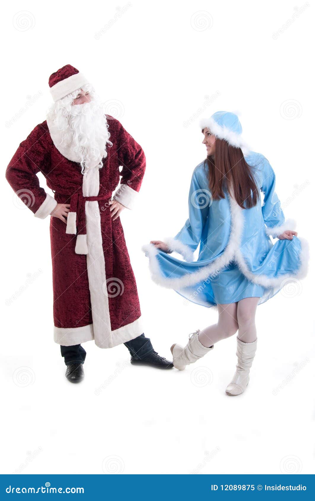 The Grandfather Frost and Snow Maiden Dance Stock Image - Image of ...