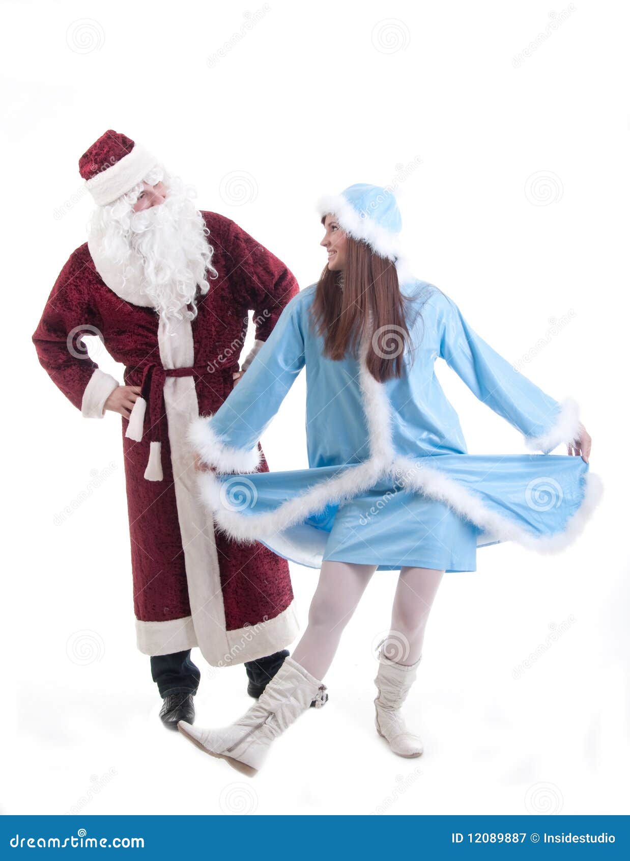 The Grandfather Frost and Snow Maiden Dance Stock Image - Image of ...
