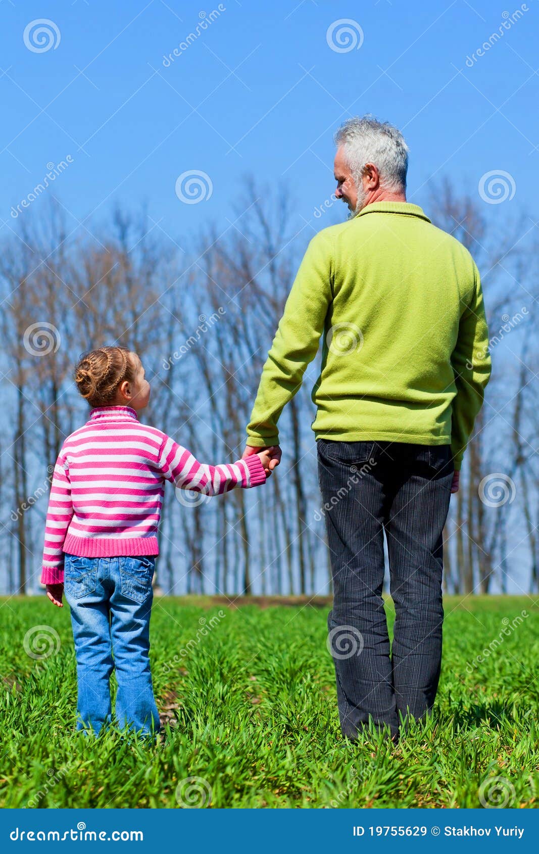 Grandfather and Grandaugther Stock Image - Image of grandfather, senior ...