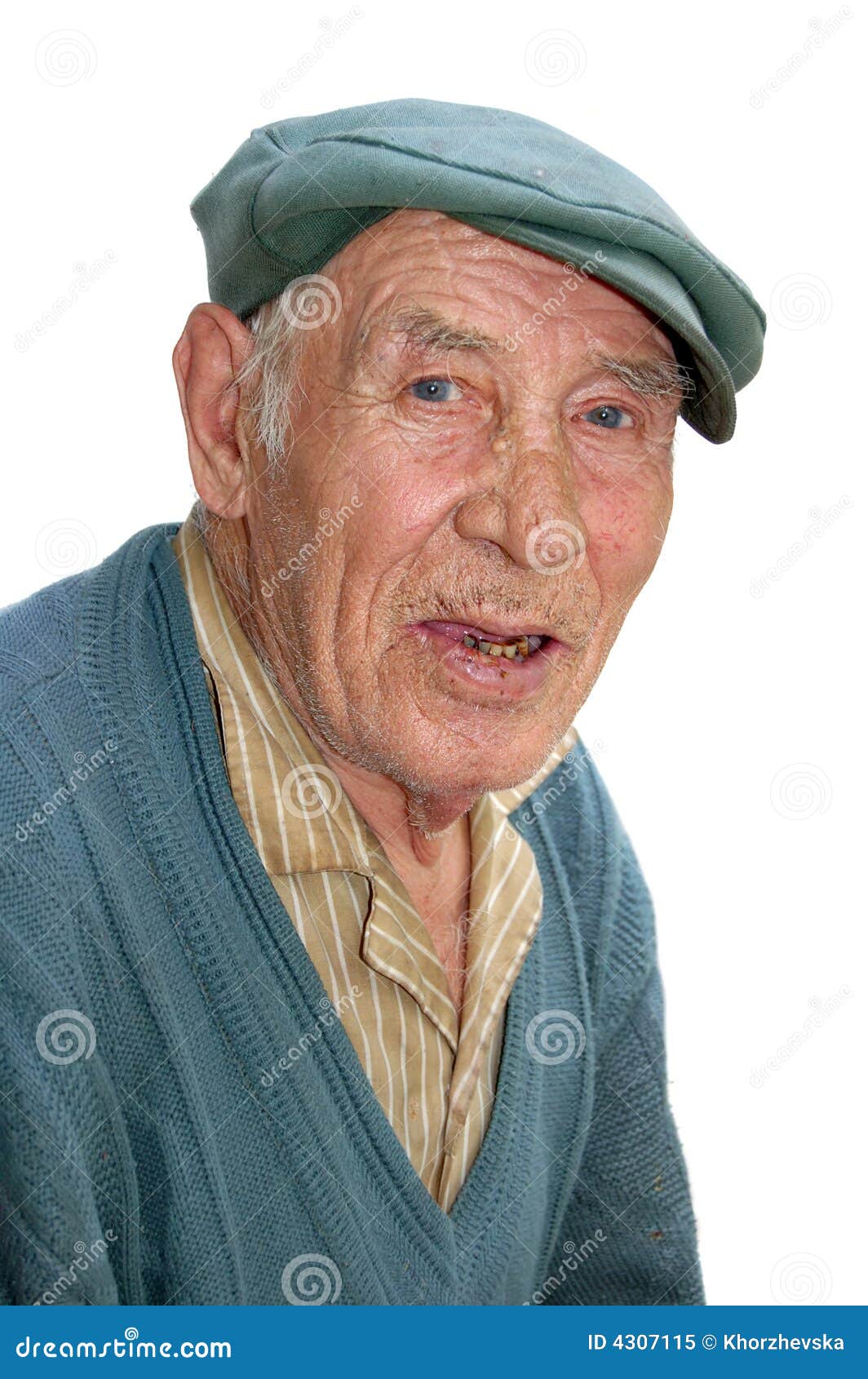 Grandfather Isolated on White Background Stock Image - Image of beard ...