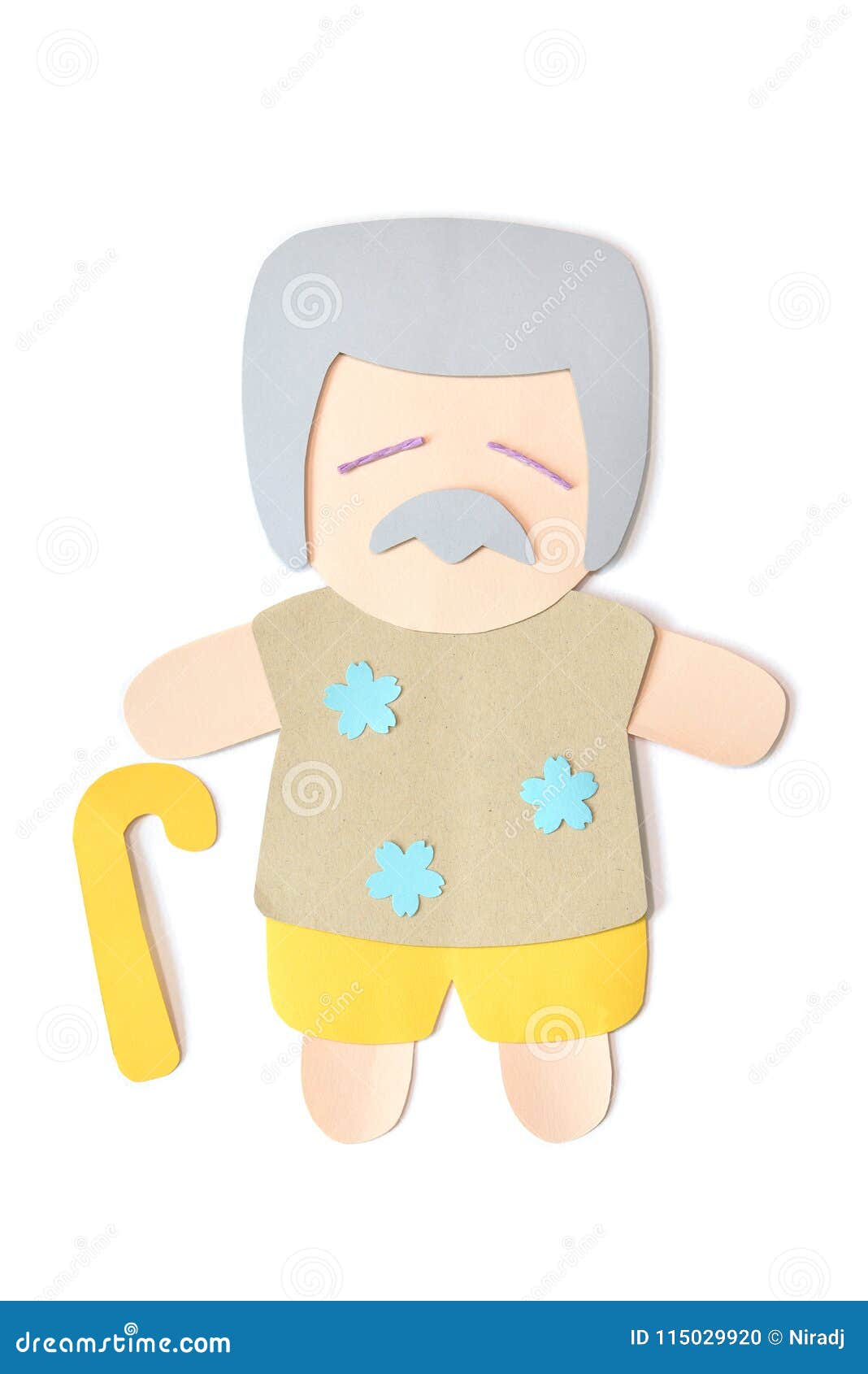 Grandfather Paper Cut on White Background Stock Photo - Image of ...